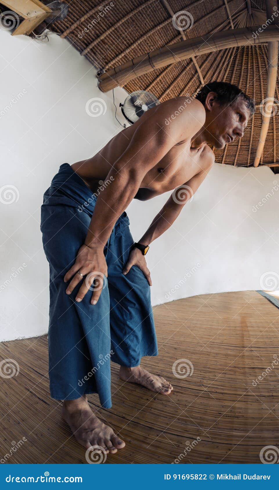 Young People Making a Breathing Exercise Stock Photo - Image of house ...