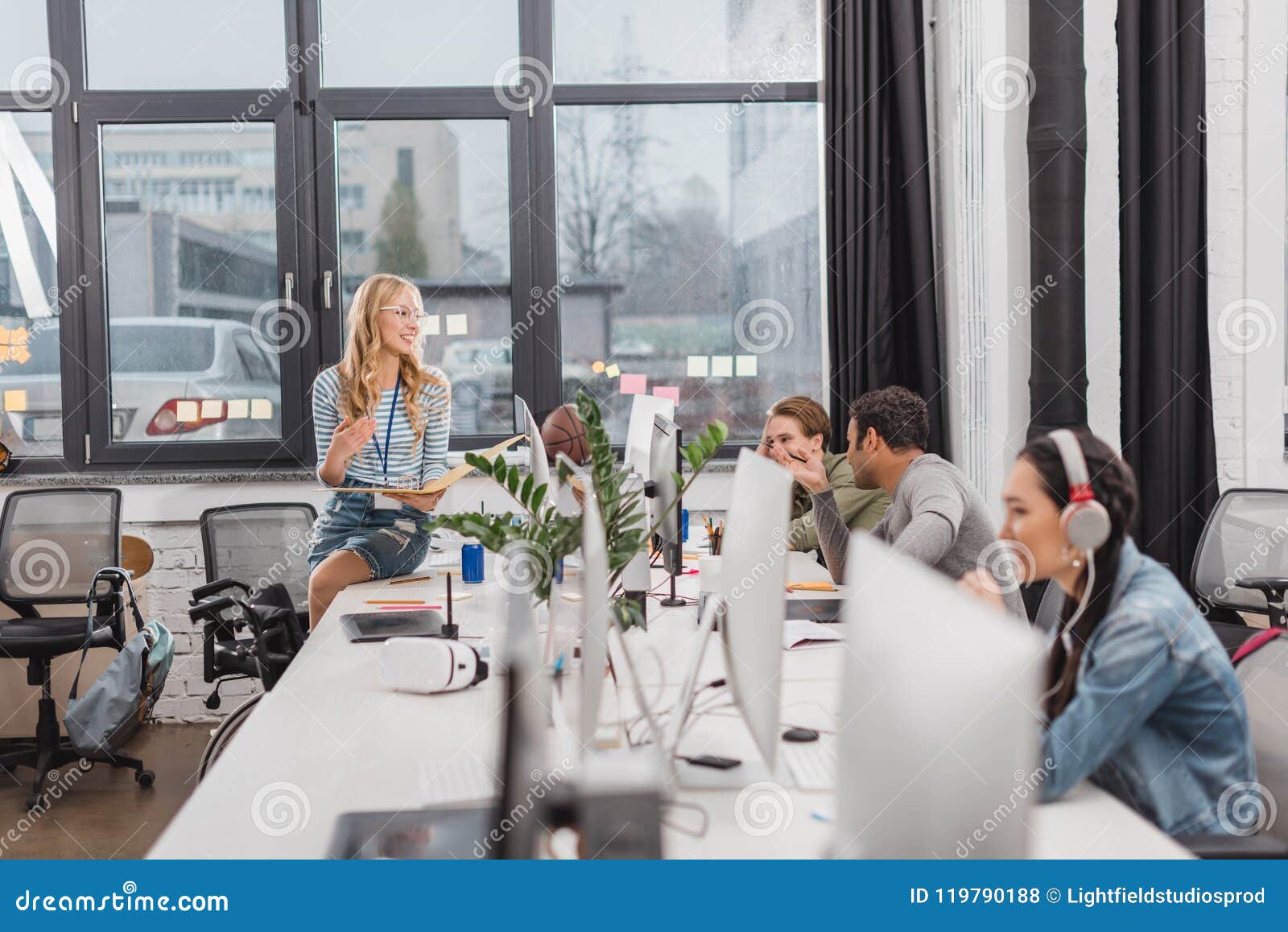 Young People in Modern Office Stock Photo - Image of leisure, team ...