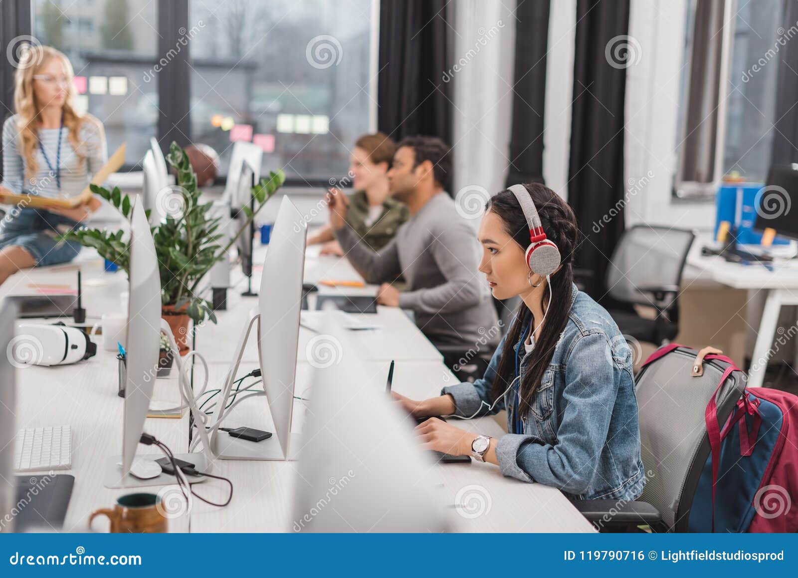 Young People in Modern Office Stock Photo - Image of computers ...