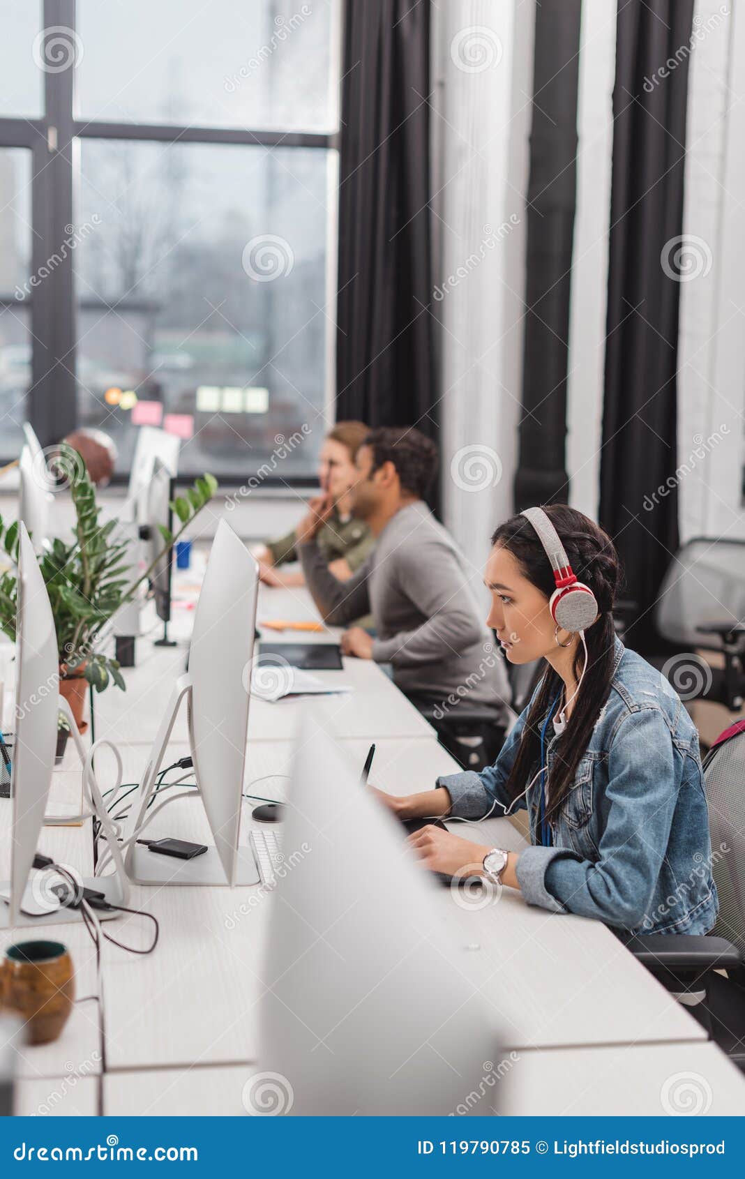 Young People in Modern Office Stock Image - Image of multicultural ...