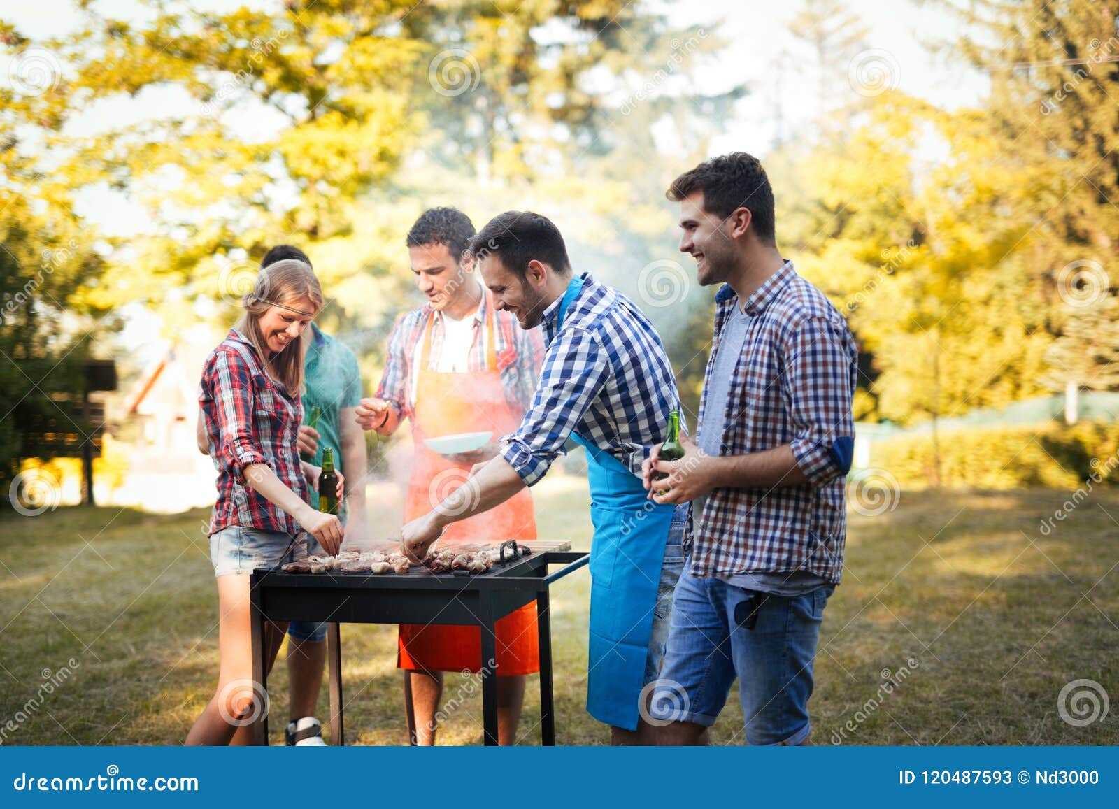 Young People in Nature Having Fun Stock Image - Image of leisure ...