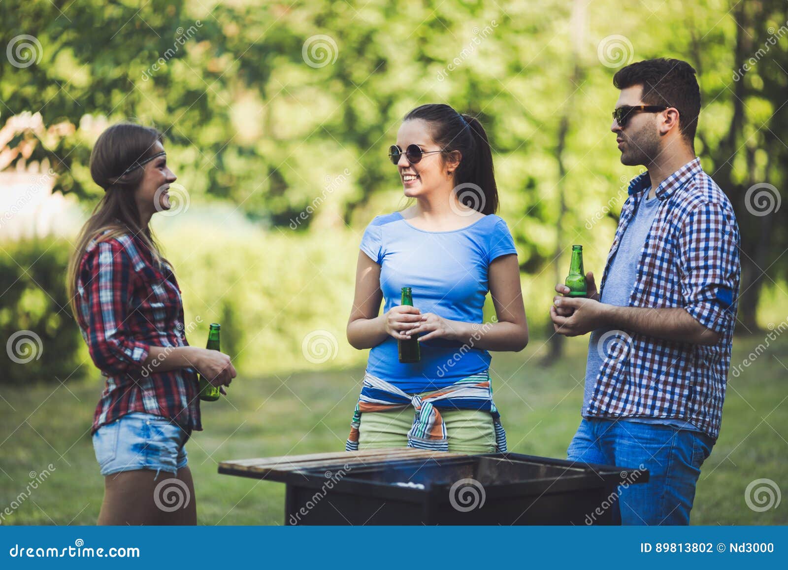 Young People in Nature Having Fun Stock Photo - Image of drinking ...