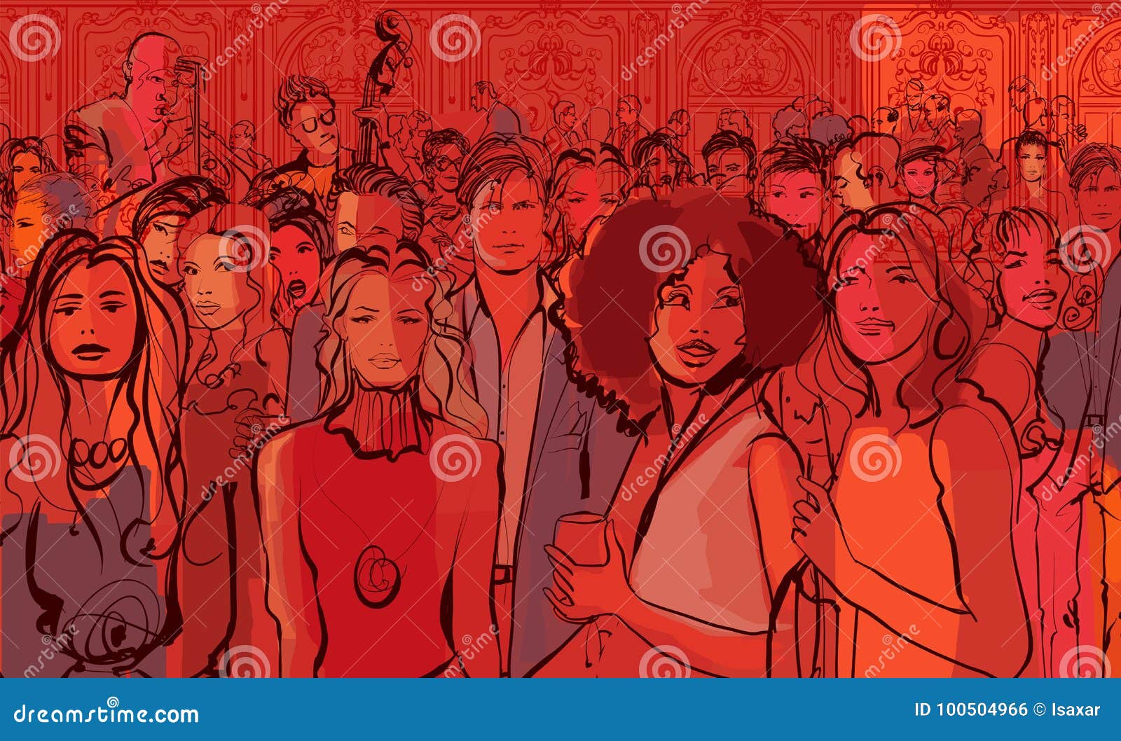 Young People in a Night Club Stock Vector - Illustration of party ...