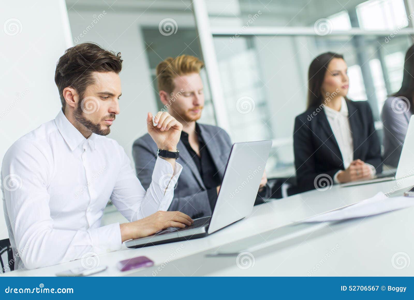 Young people in the office stock image. Image of modern - 52706567