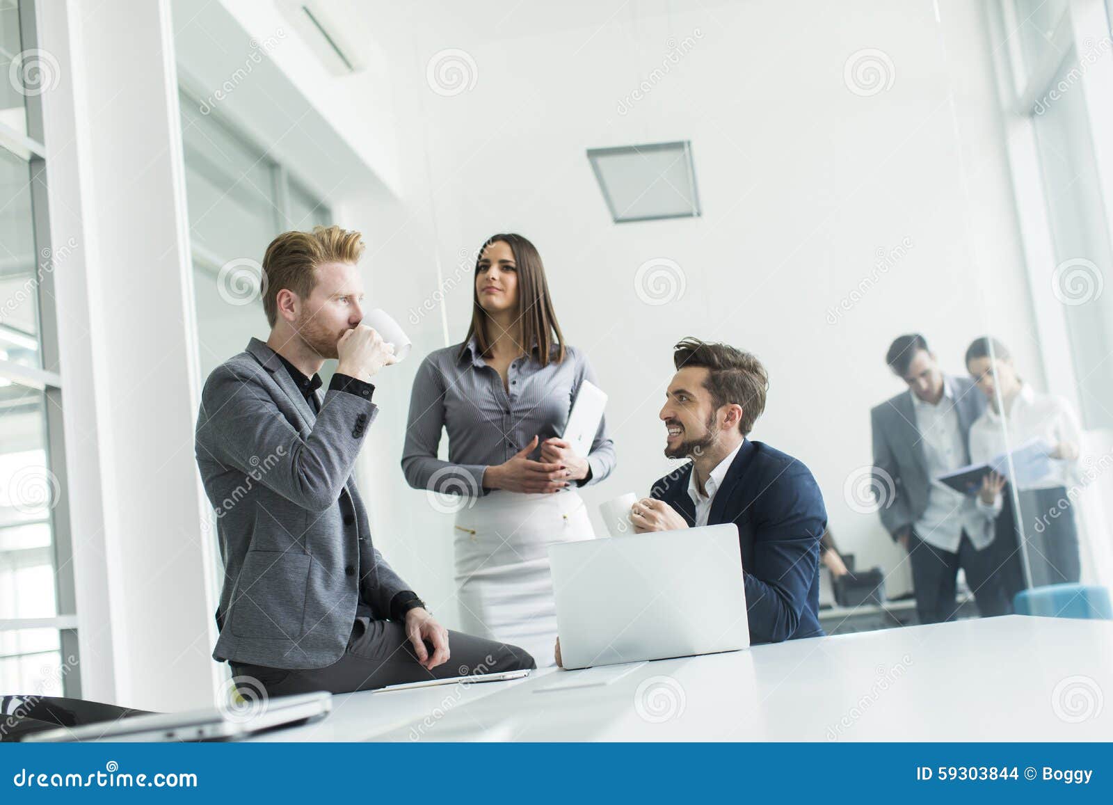 Young people in the office stock photo. Image of technology - 59303844