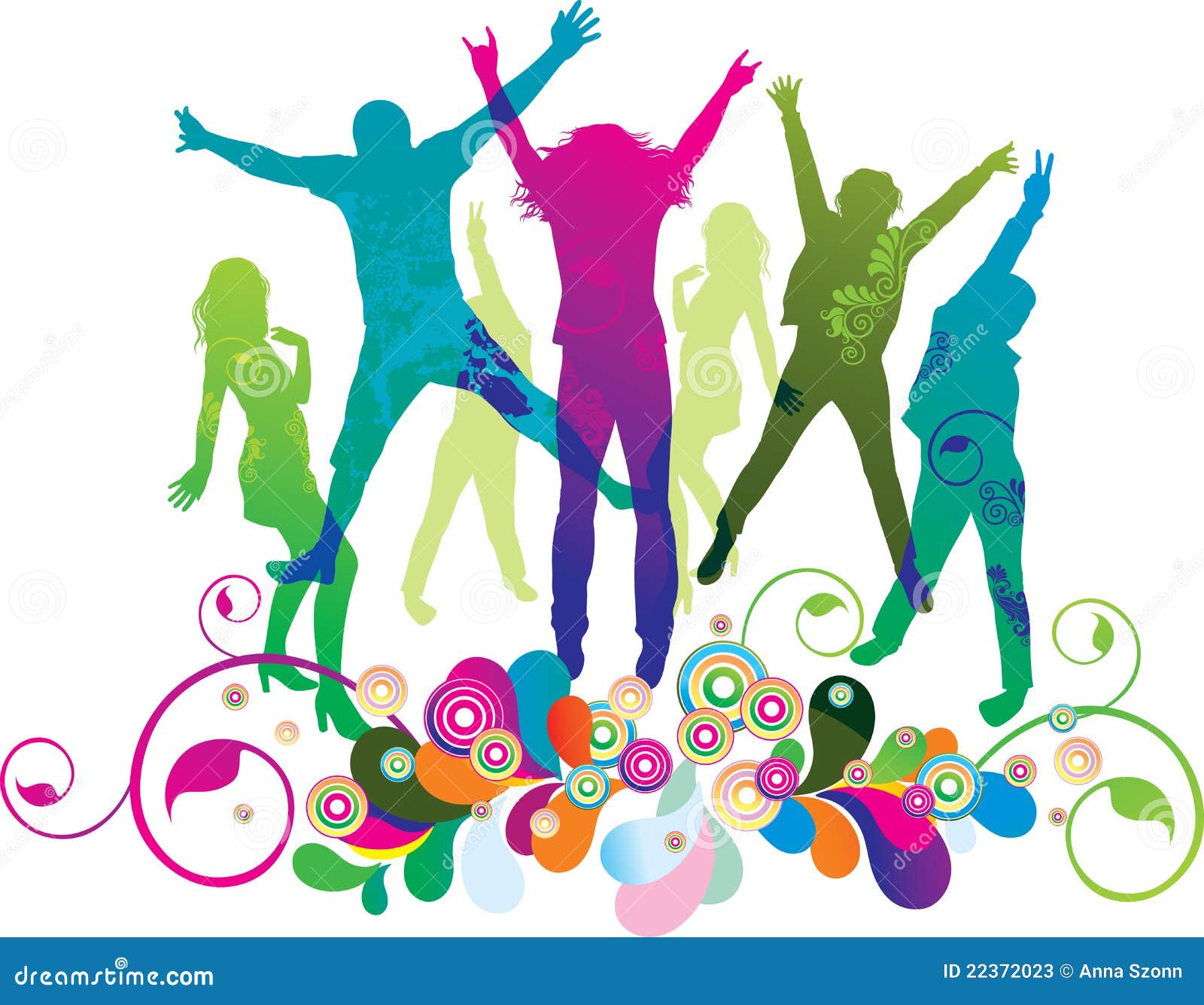 Young People on the Party . the Dancing Teenagers Stock Vector ...