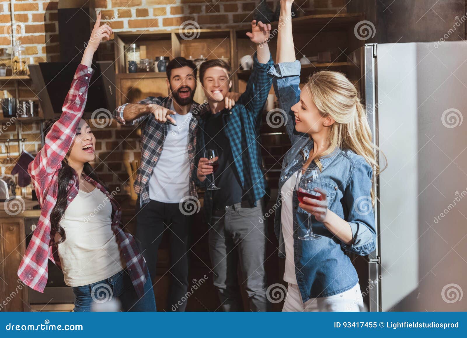Young people partying stock image. Image of table, glasses - 93417455