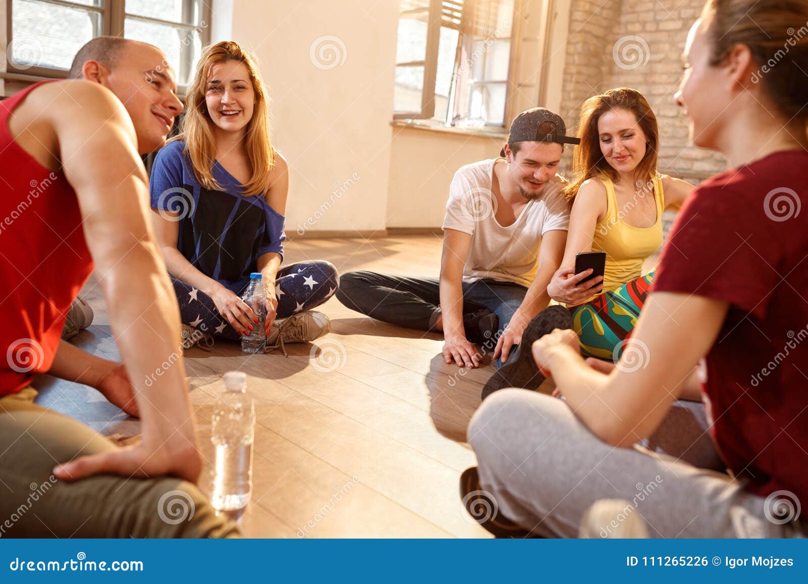 Young People on Pause from Dancing Training Stock Photo - Image of ...