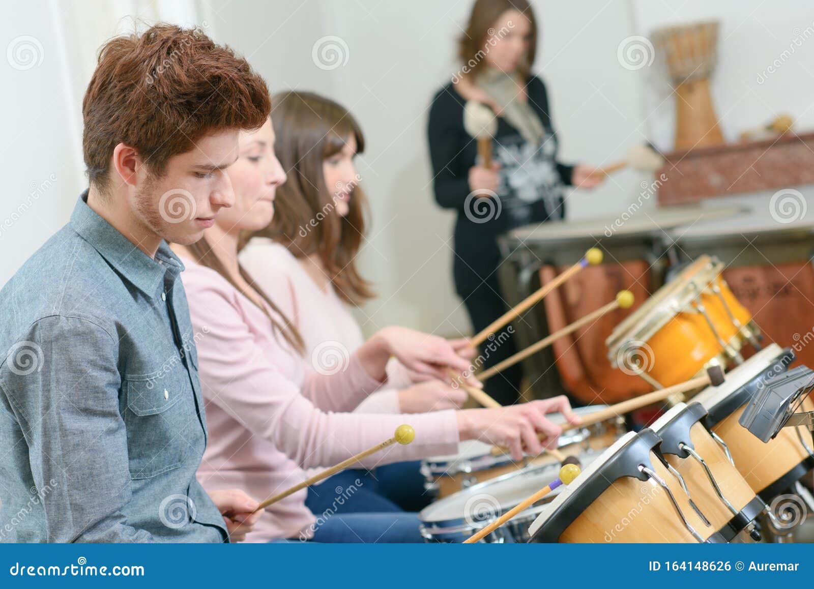 Young People during Percussion Performance Stock Photo - Image of ...