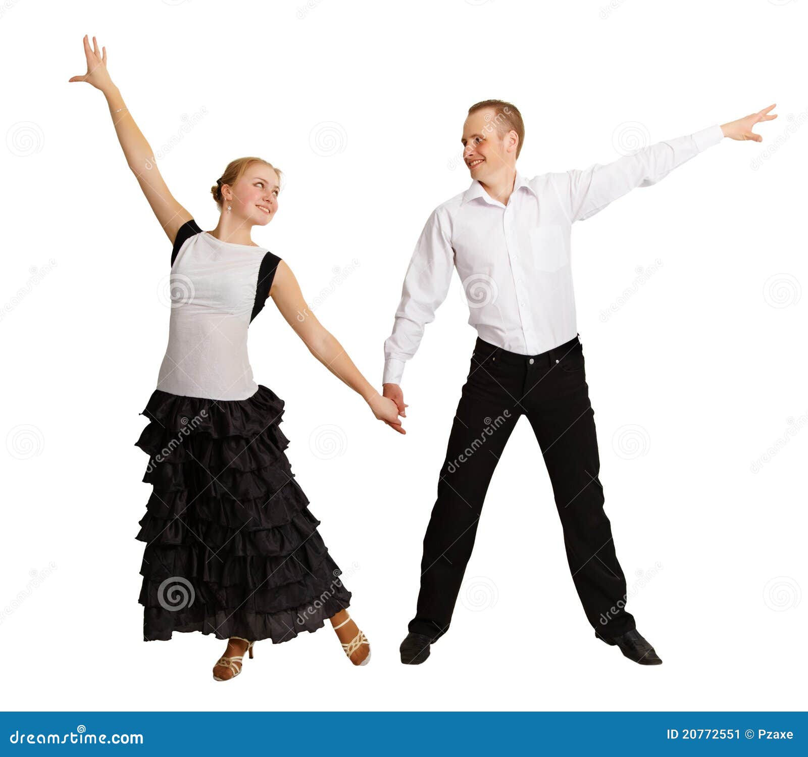 Ballroom Dance Couple In A Dance Pose Isolated On White Stock ...