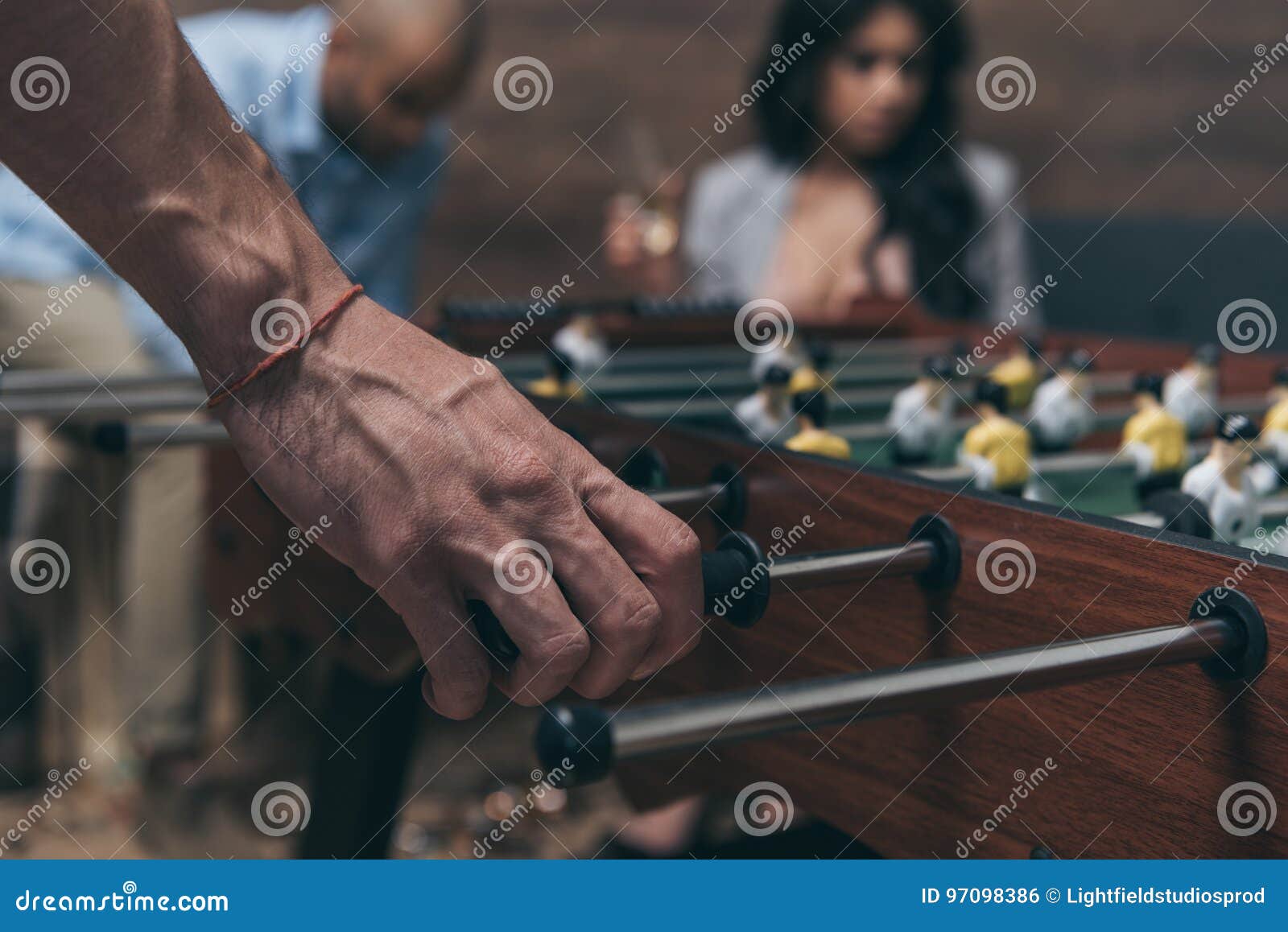 Young People Playing Foosball Indoors Stock Photo - Image of tabletop ...