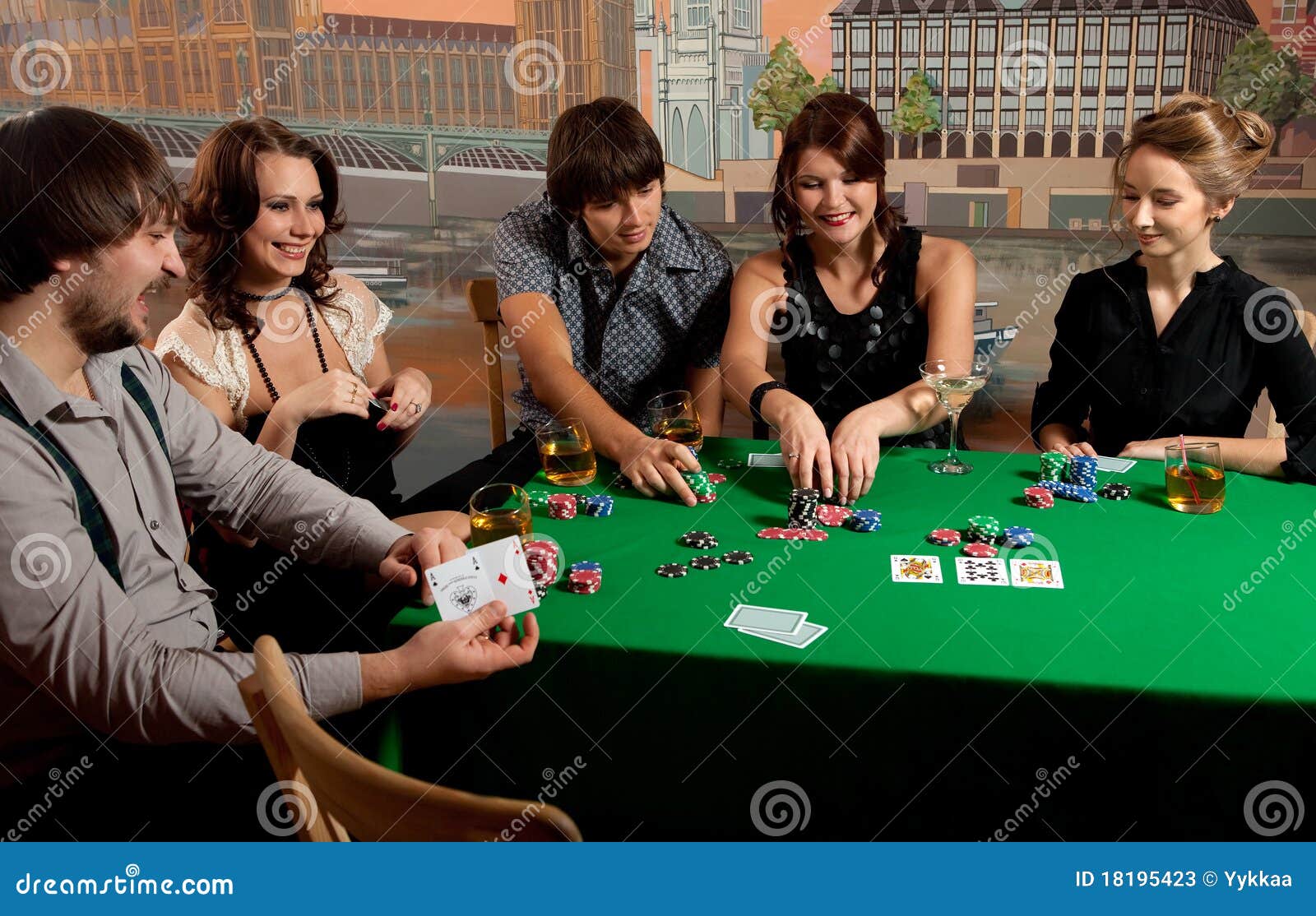 Young People Playing Poker. Stock Image - Image of relationships ...