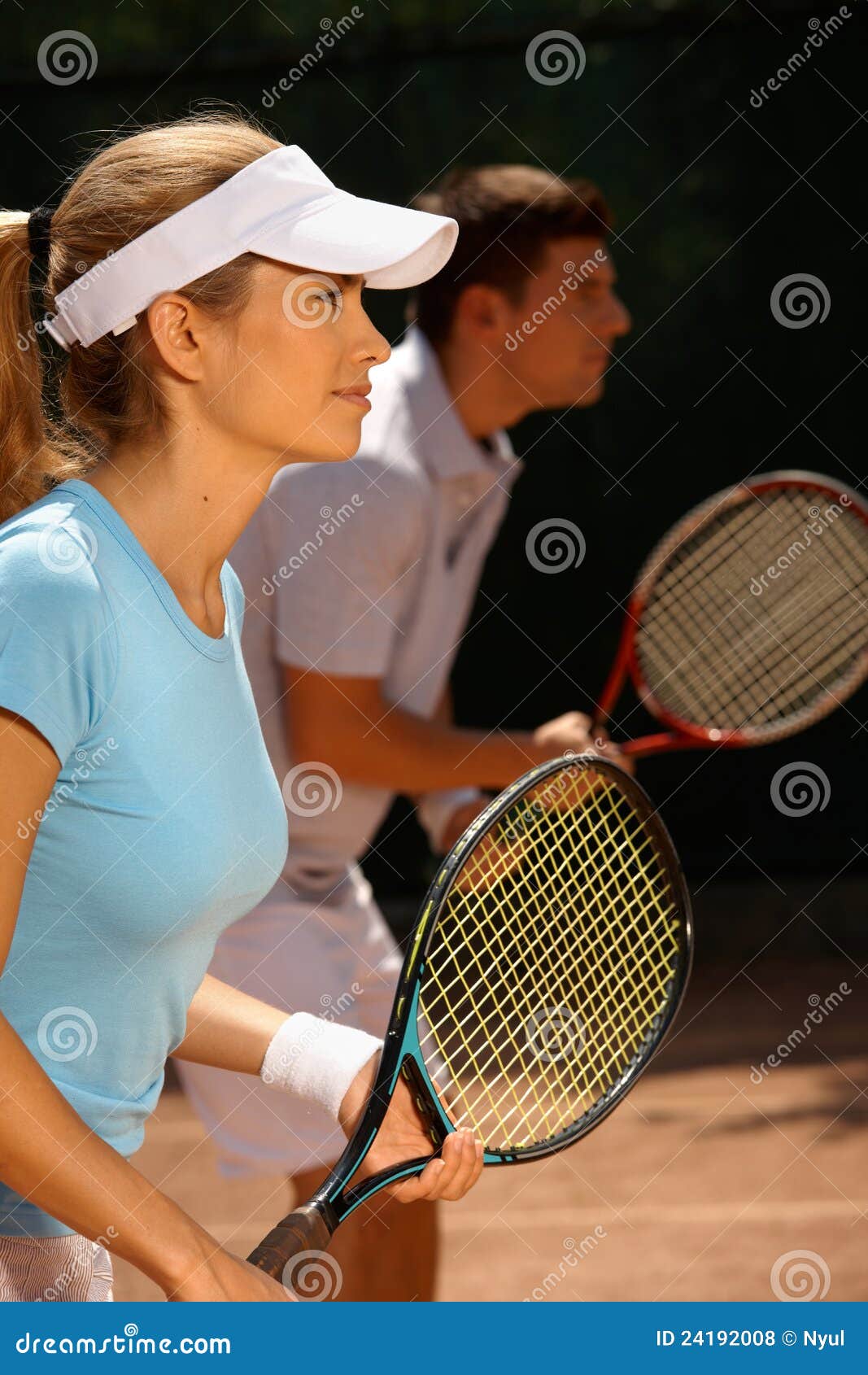 Young People Playing Tennis Stock Photo - Image of american, pair: 24192008