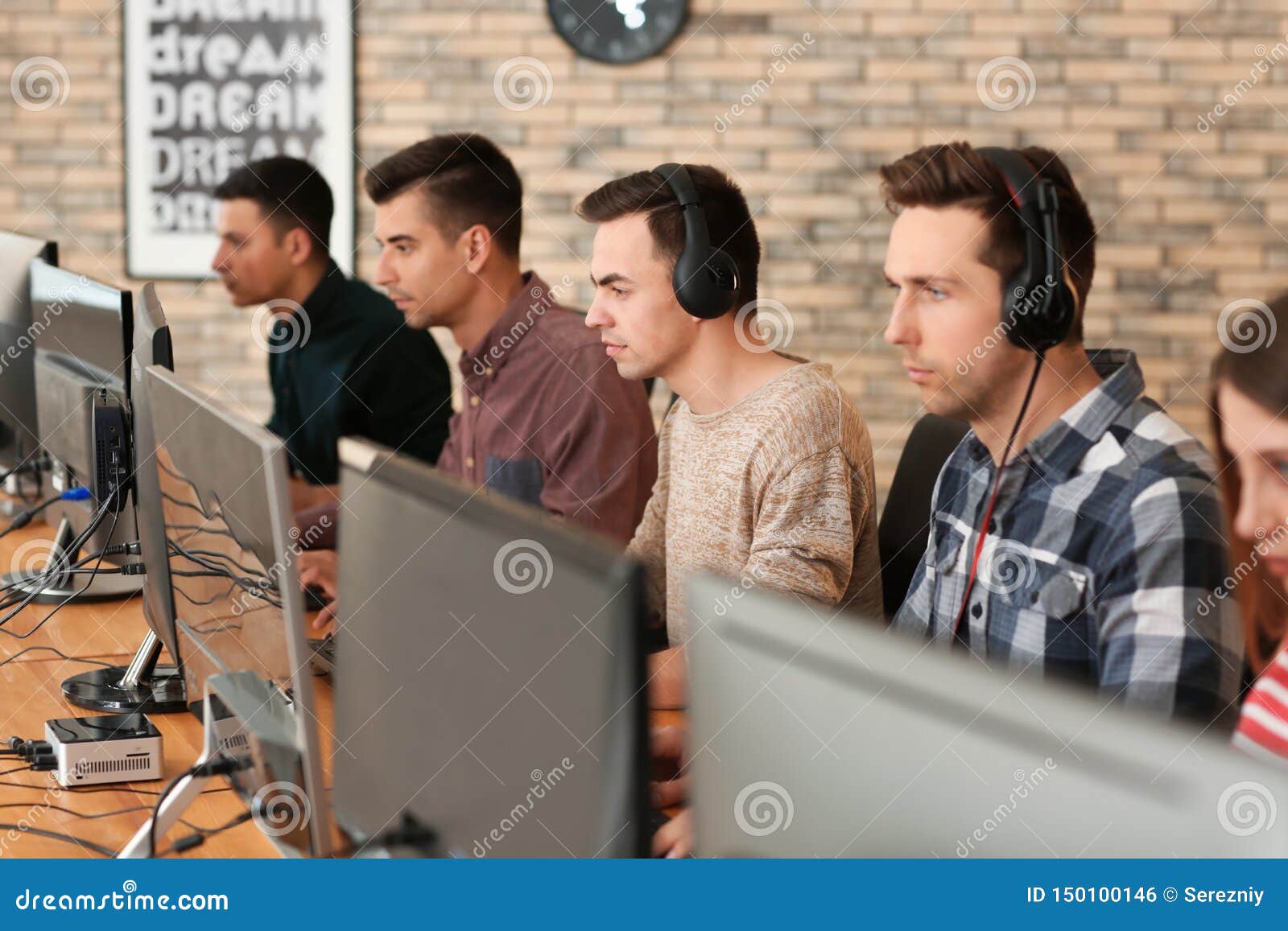 Young People Playing Video Games at Tournament Stock Photo - Image of ...
