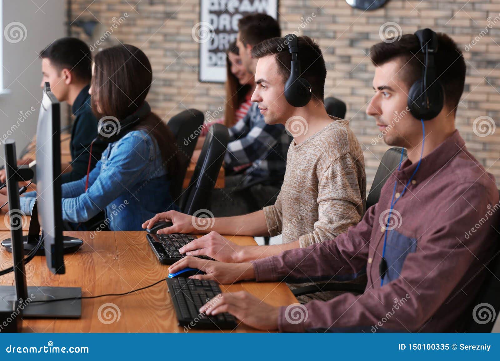 Young People Playing Video Games at Tournament Stock Image - Image of ...