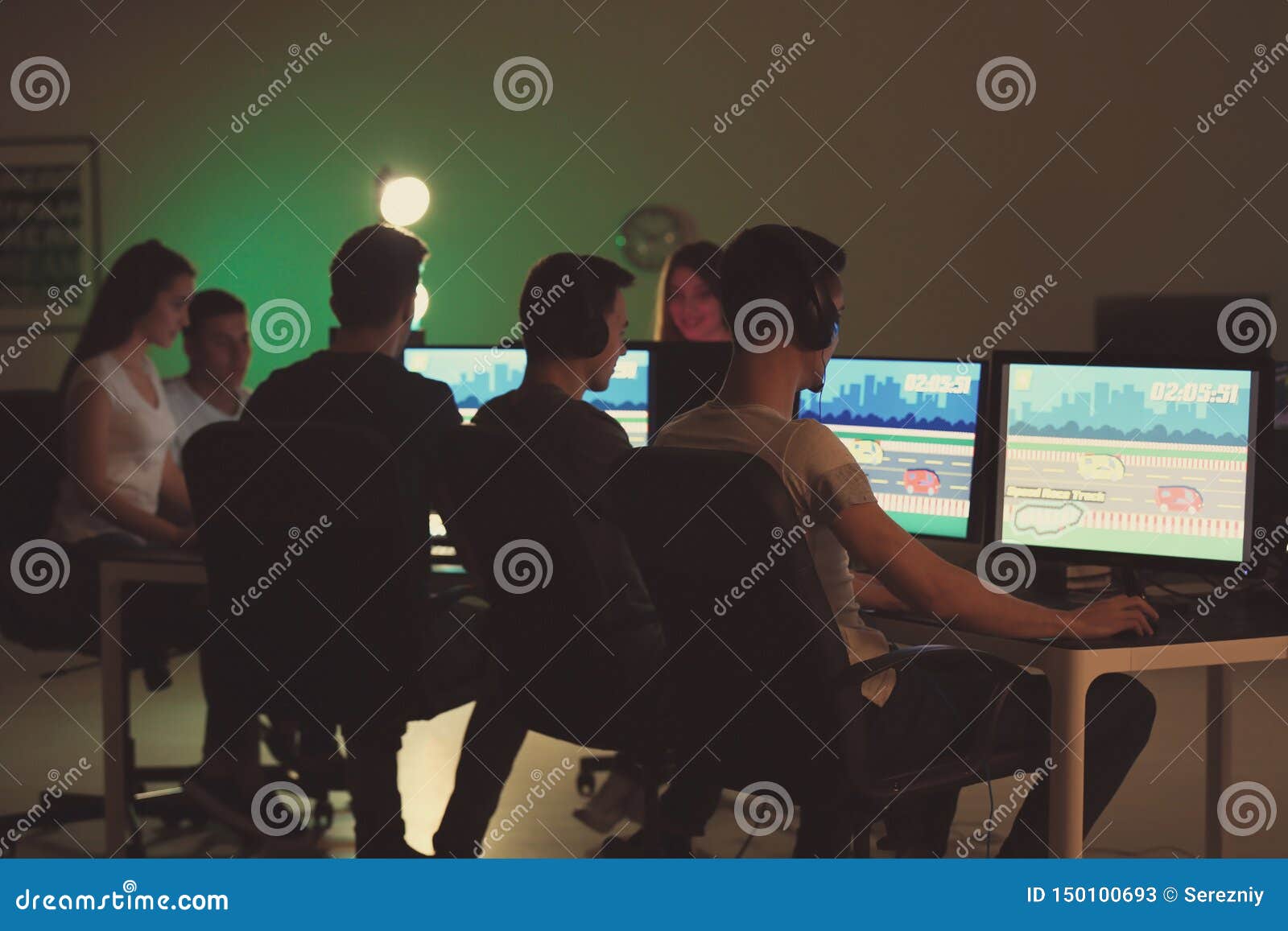 Young People Playing Video Games at Tournament Stock Image - Image of ...
