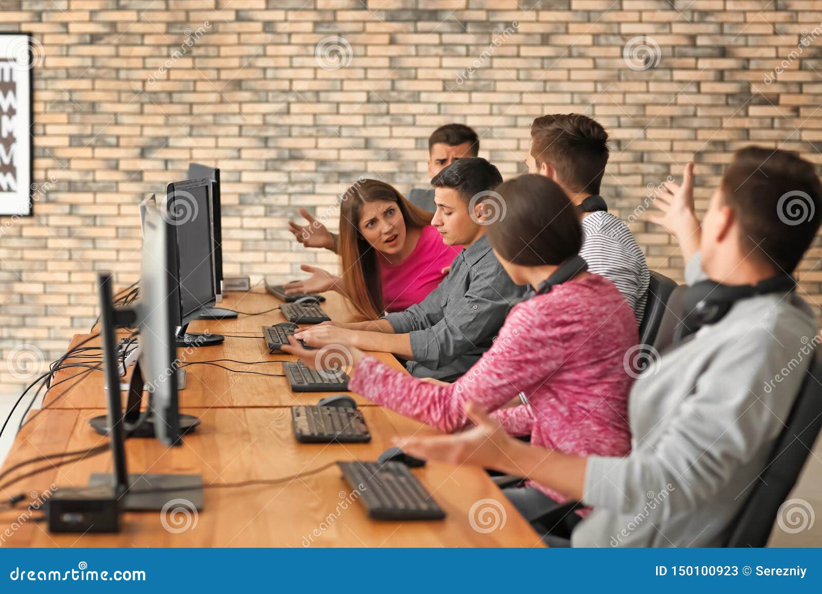 Young People Playing Video Games at Tournament Stock Image - Image of ...