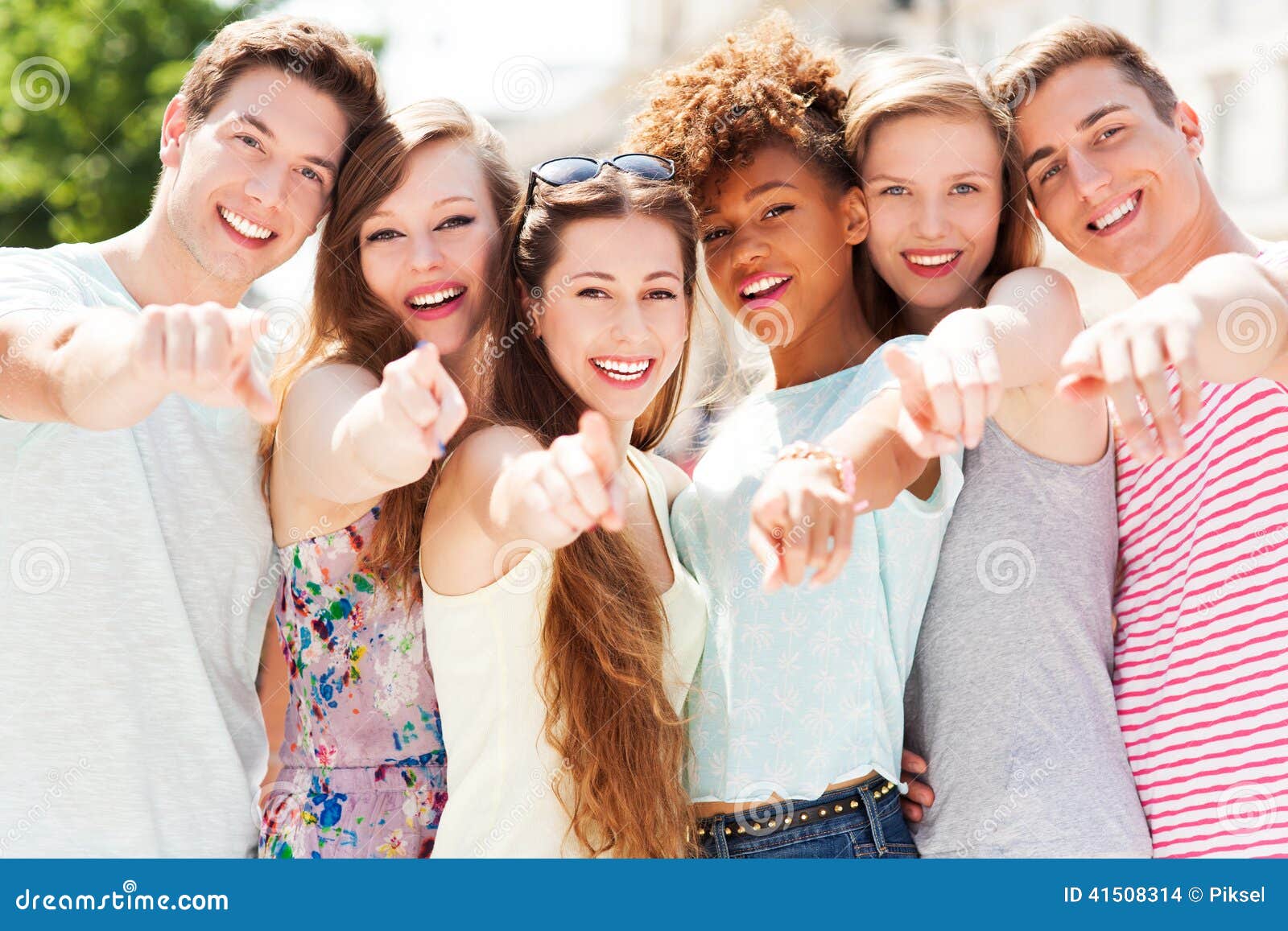 Young People Pointing at You Stock Photo - Image of laughing, caucasian ...