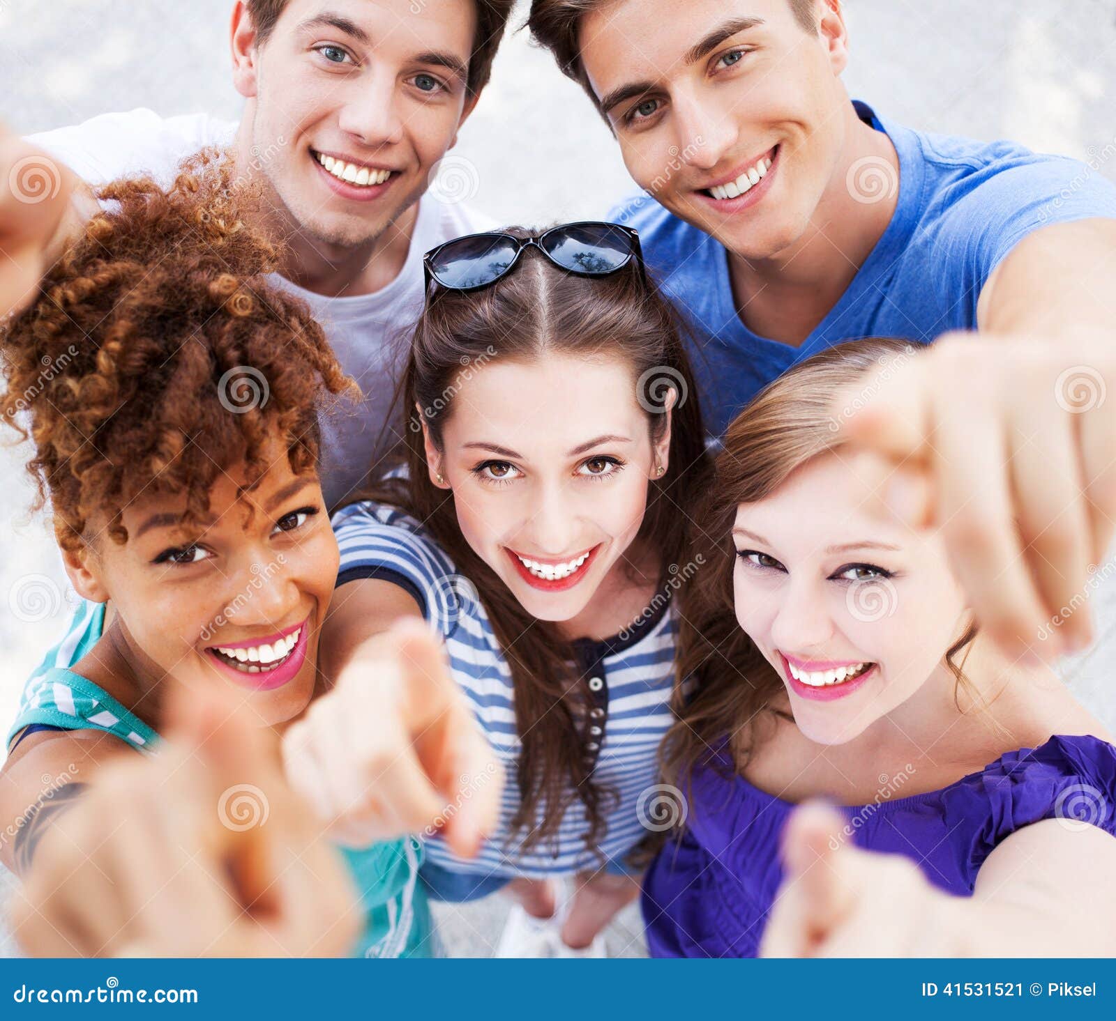 Young People Pointing at You Stock Image - Image of friend, carefree ...