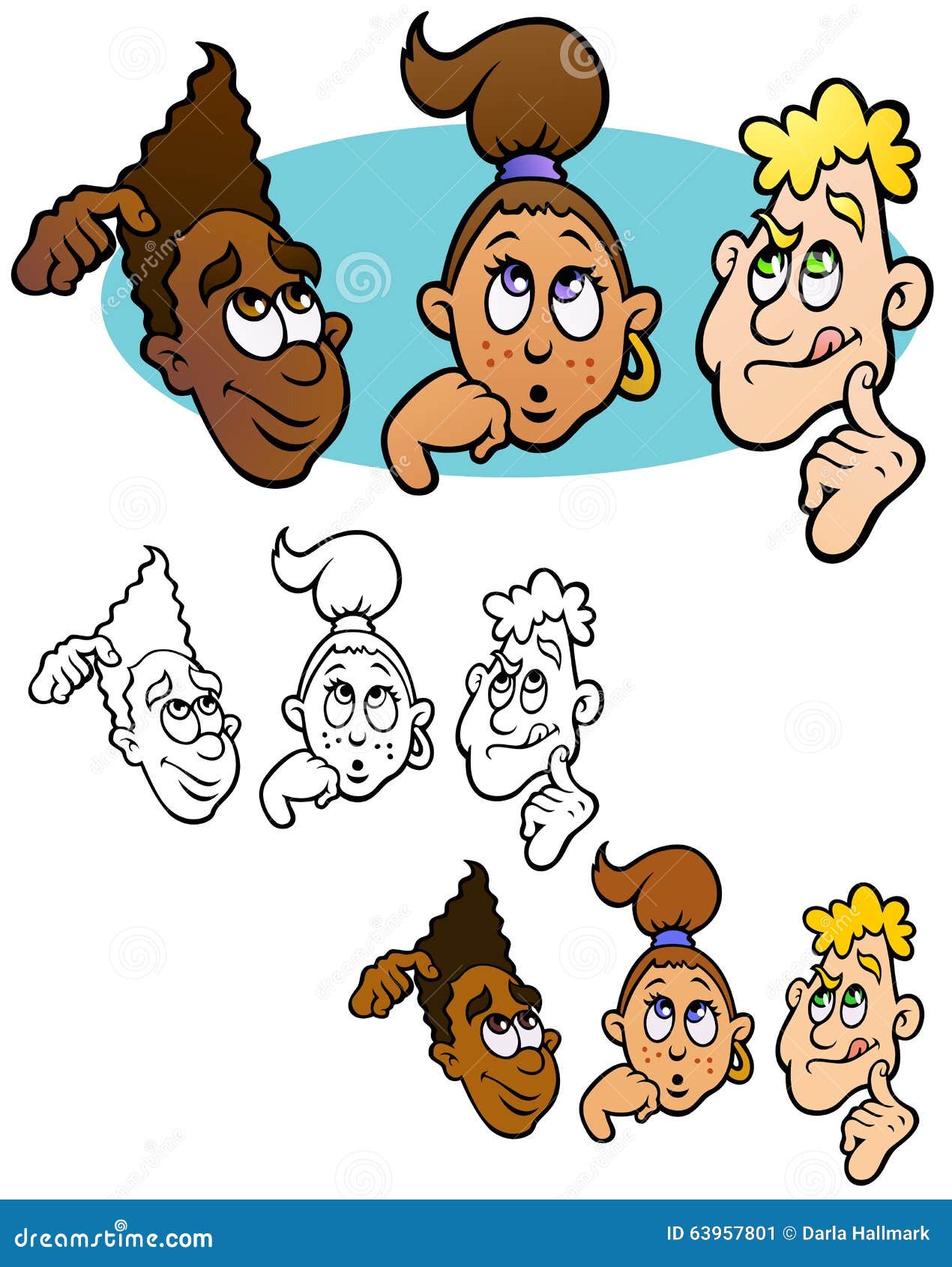 Young People Pondering stock vector. Illustration of puzzled - 63957801