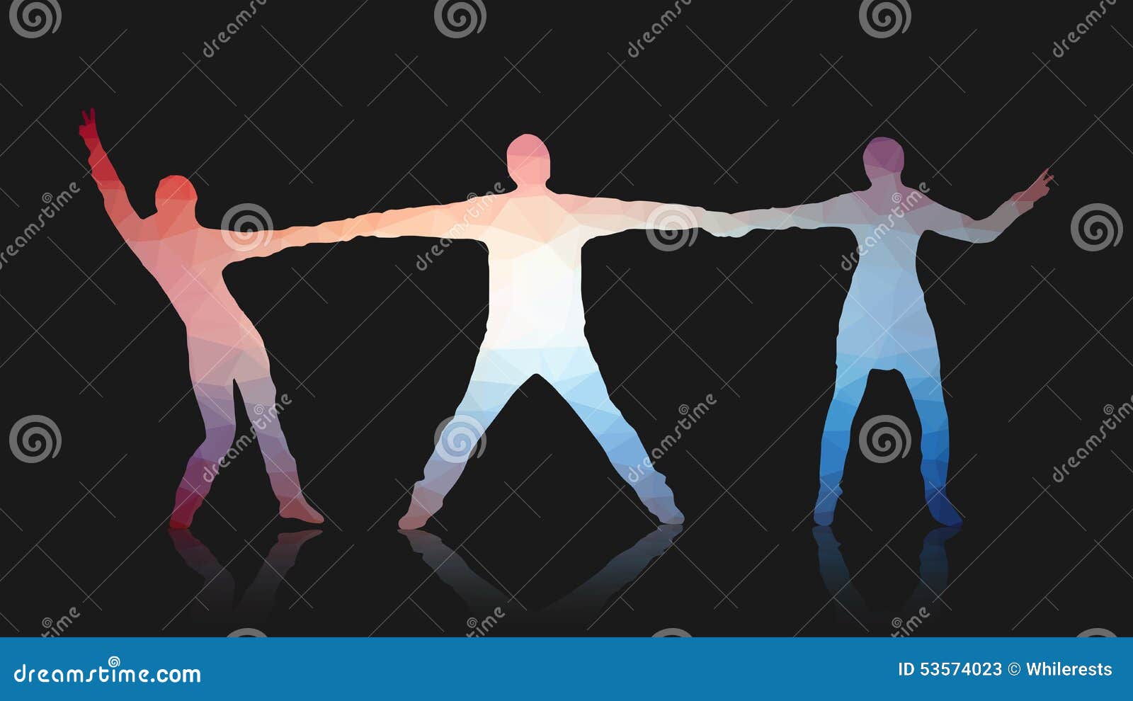 Young People Posing for the Camera. Triangles Stock Illustration ...