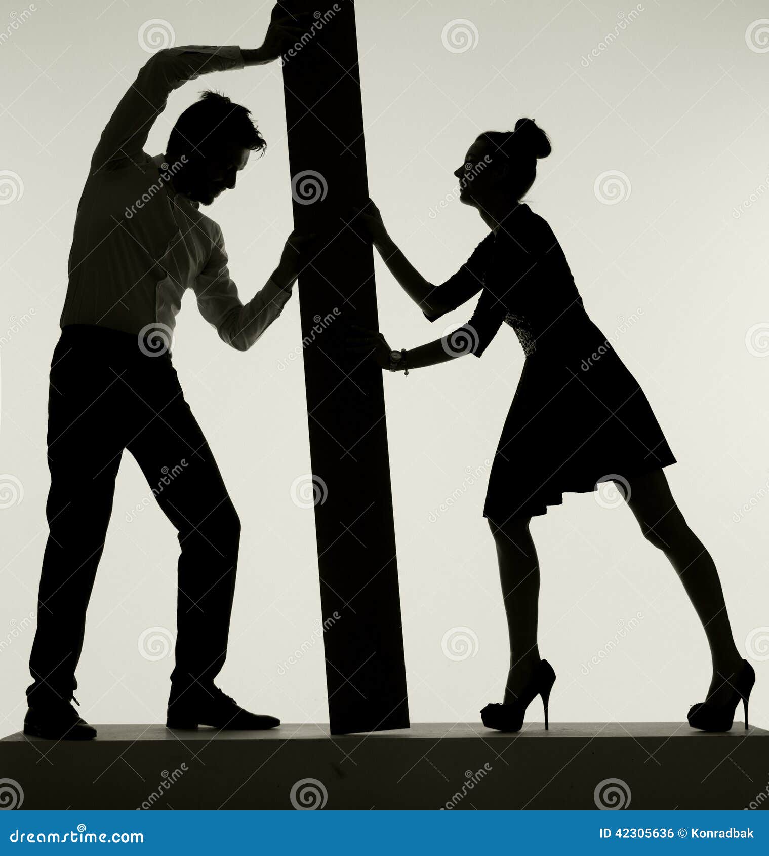 Young People Pushing the Board Stock Photo - Image of advertising ...