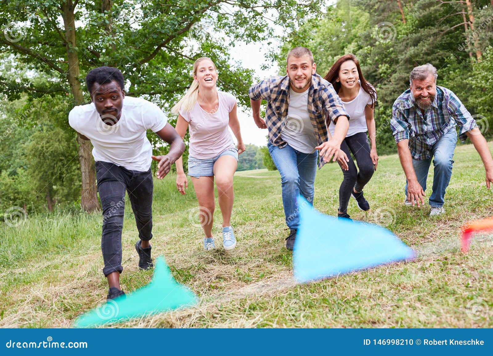 Young People in the Race Just before the Finish Stock Photo - Image of ...