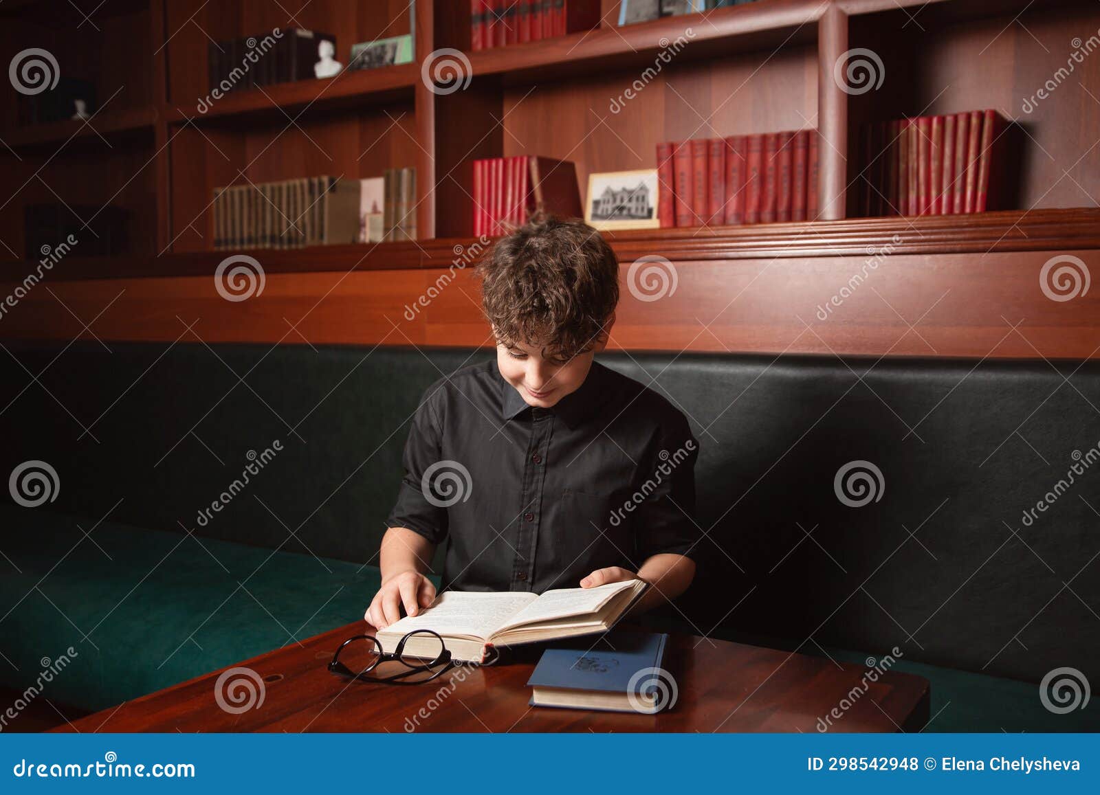 Young People Read a Book in the Library, Self-study, Leisure Activities ...