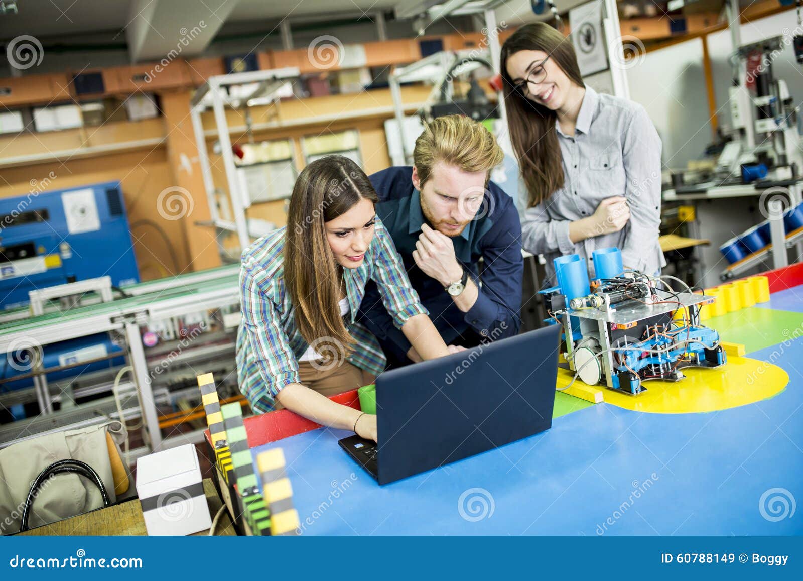Young People in the Robotics Classroom Stock Image - Image of adult ...