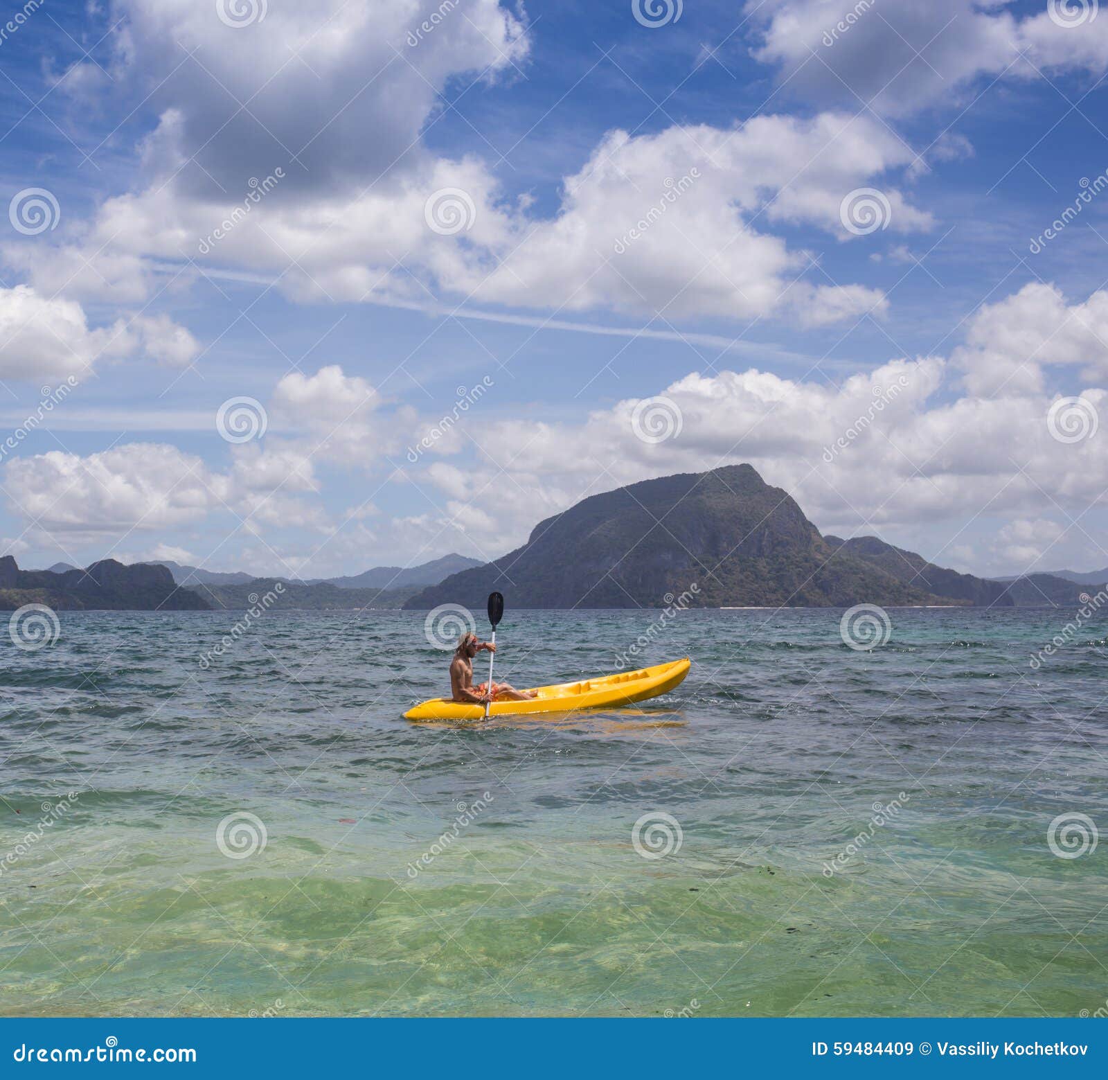 Young People Rowing in Kayak Stock Image - Image of lake, canoeing ...
