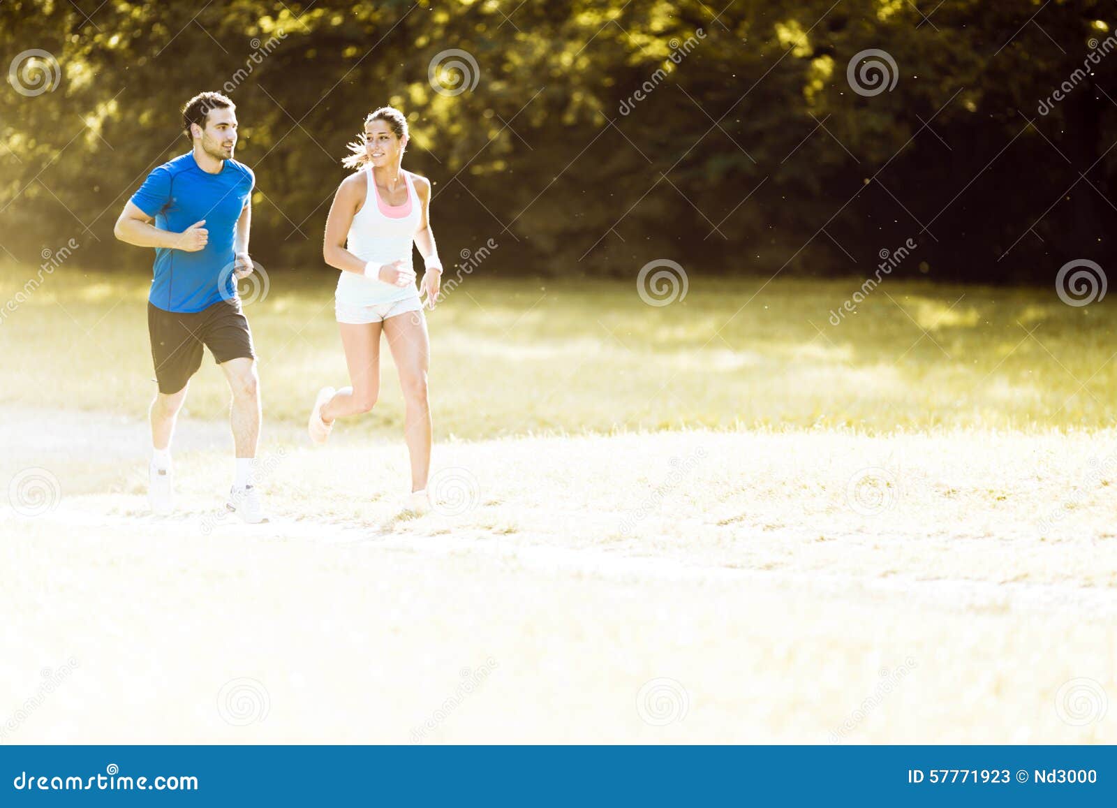 Young People Running in Nature Stock Image - Image of runner, fitness ...