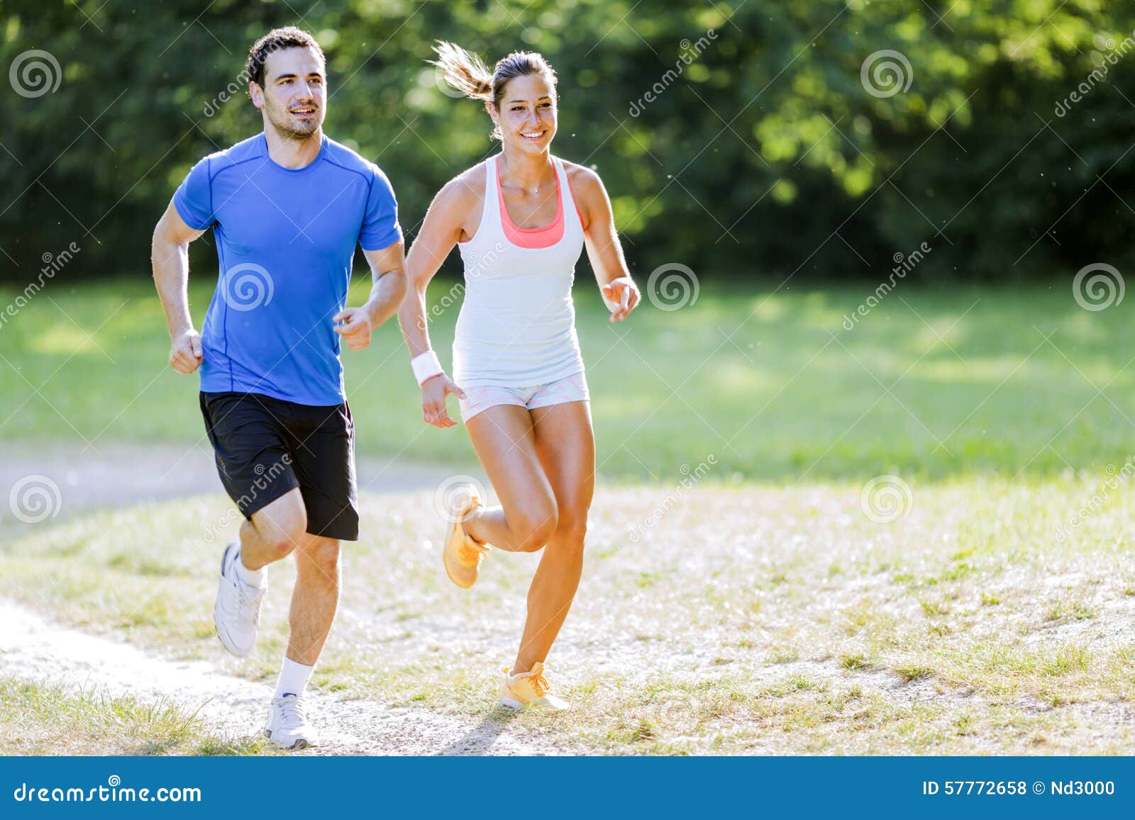Young People Running in Nature Stock Photo - Image of fitness, athlete ...