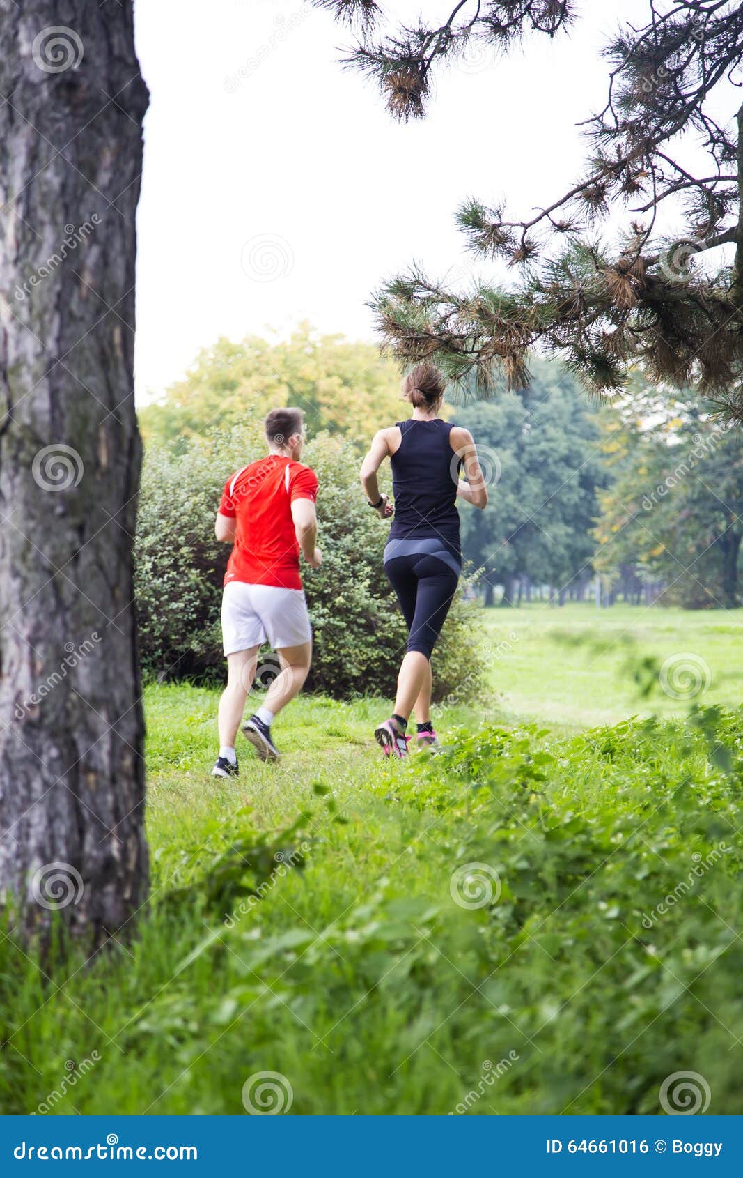 Young People Running in Park Stock Photo - Image of caucasian ...