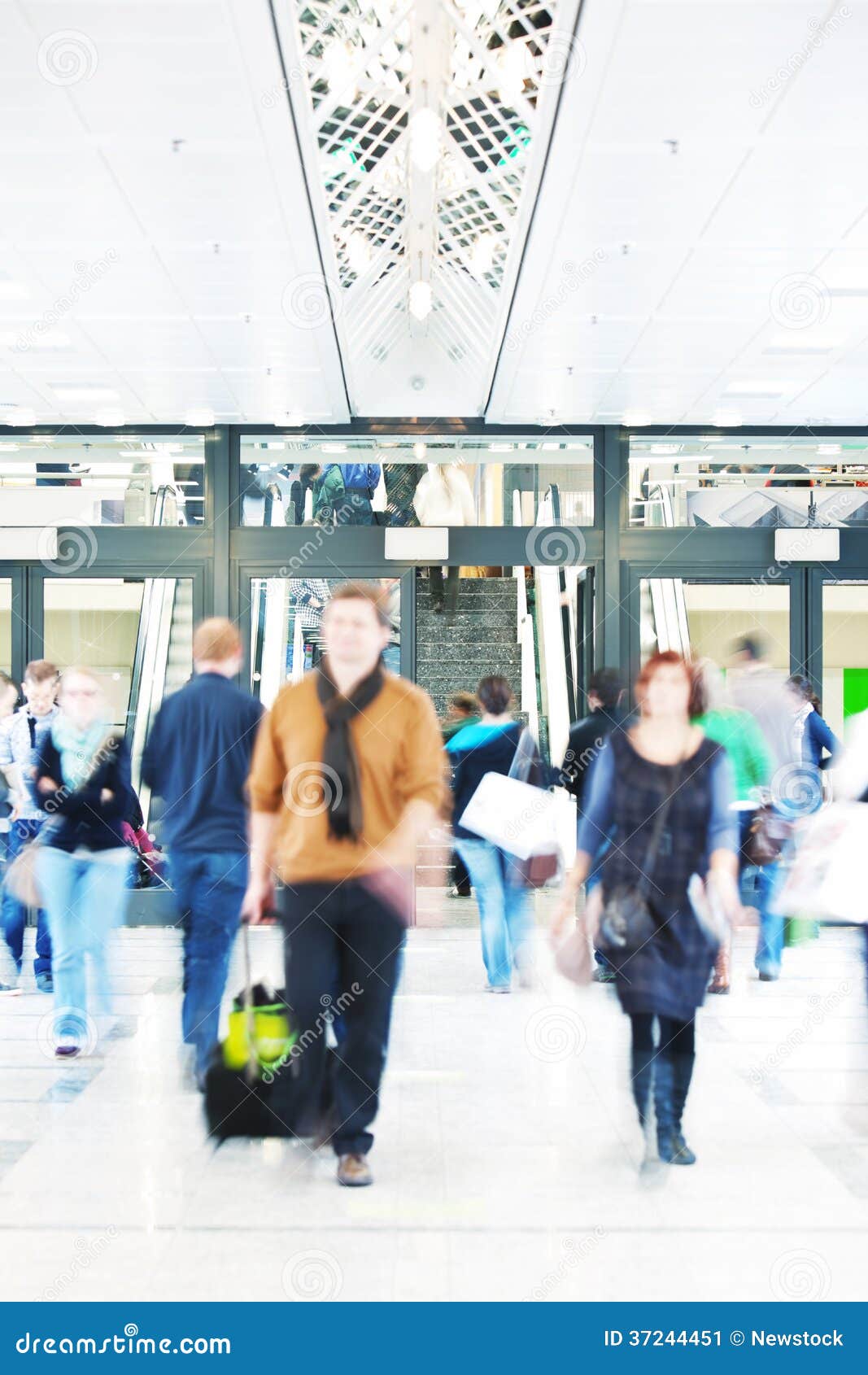 Young People Rushing through Corridor, Motion Blur Stock Image - Image ...