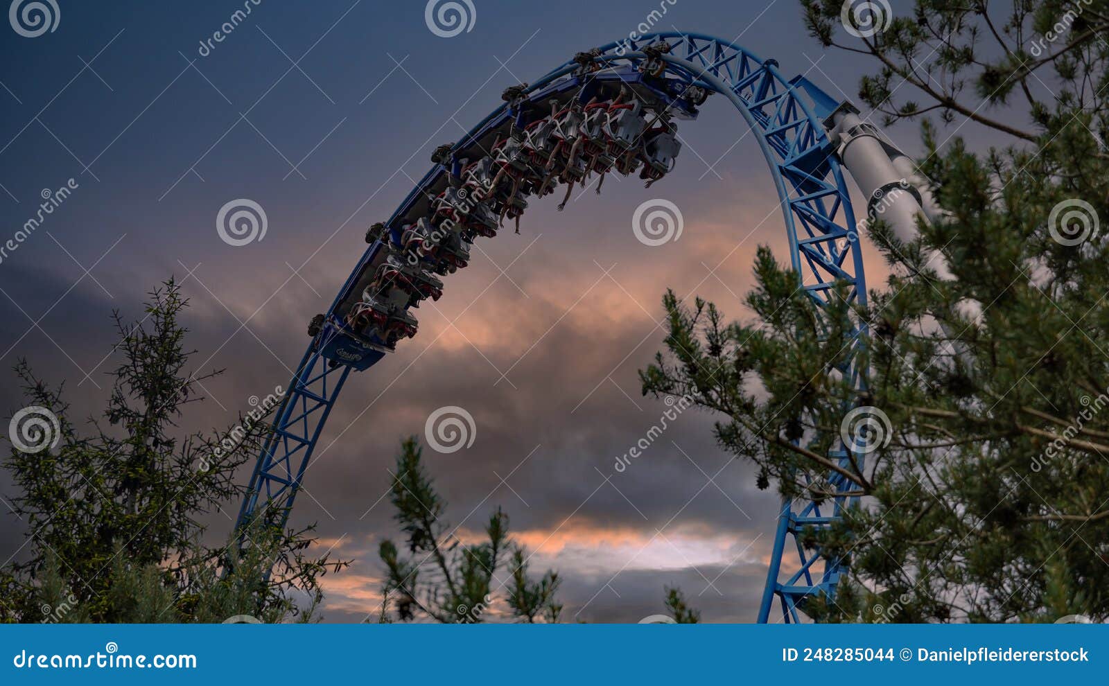 Young People Screaming during a Ride at Europa Park Roller Coaster ...
