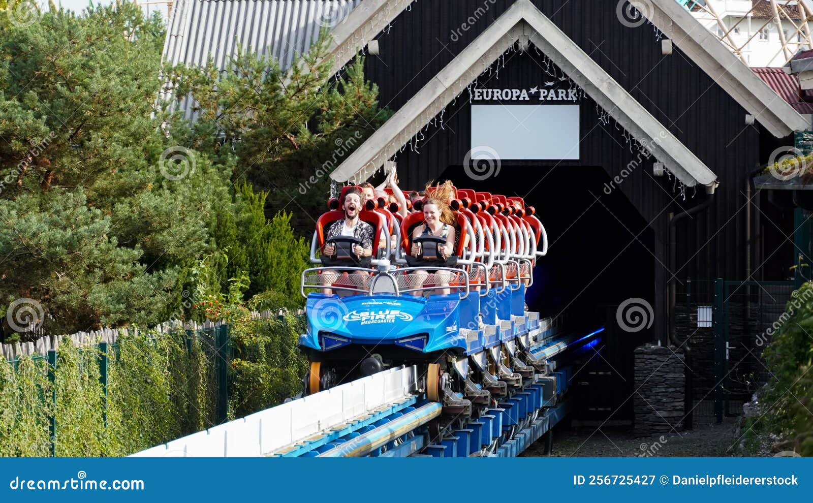 Young People Screaming during a Ride at Europa Park Roller Coaster ...
