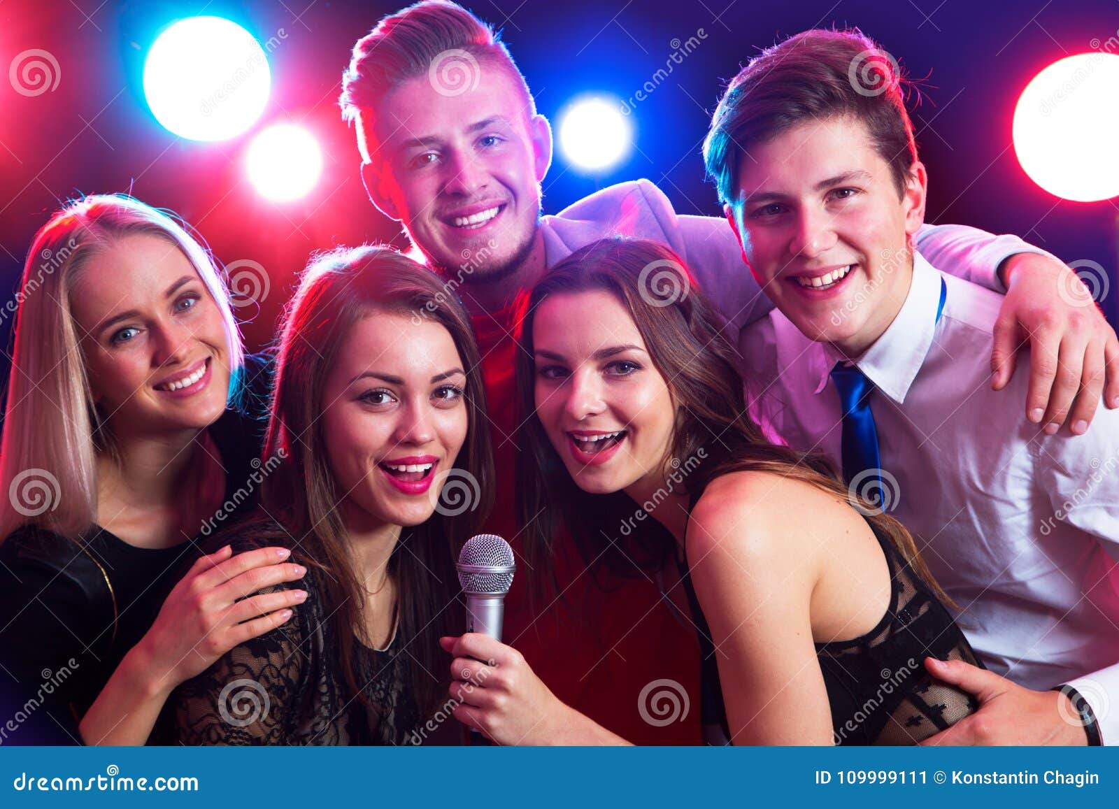 Young People Singing at Party Stock Image - Image of holidays, birthday ...
