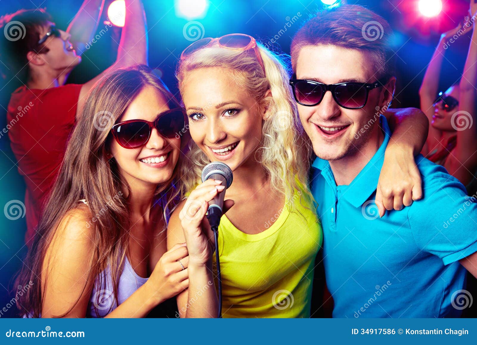 Young People Singing at Party Stock Photo - Image of contemporary ...