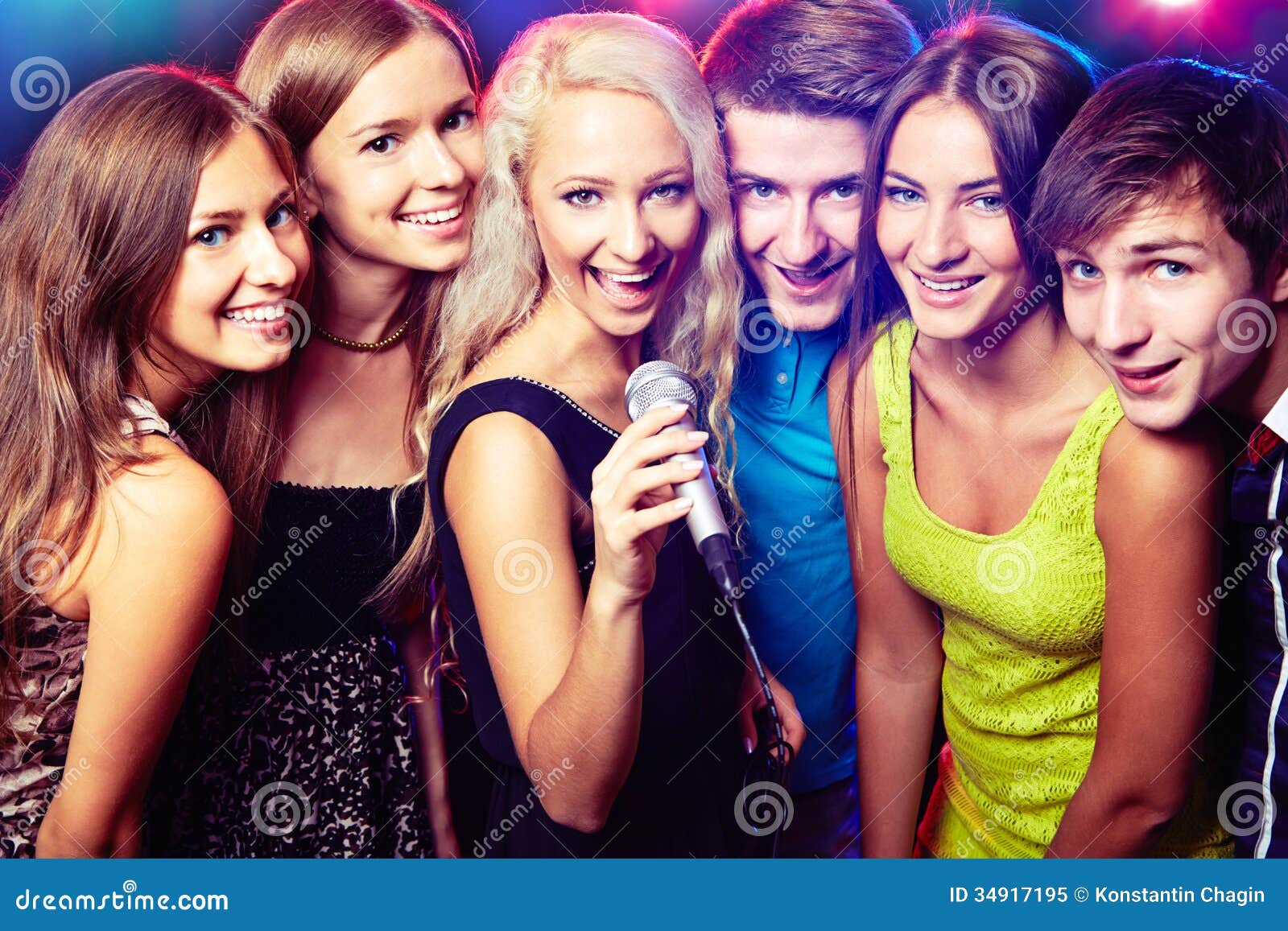 Young People Singing at Party Stock Image - Image of karaoke, human ...