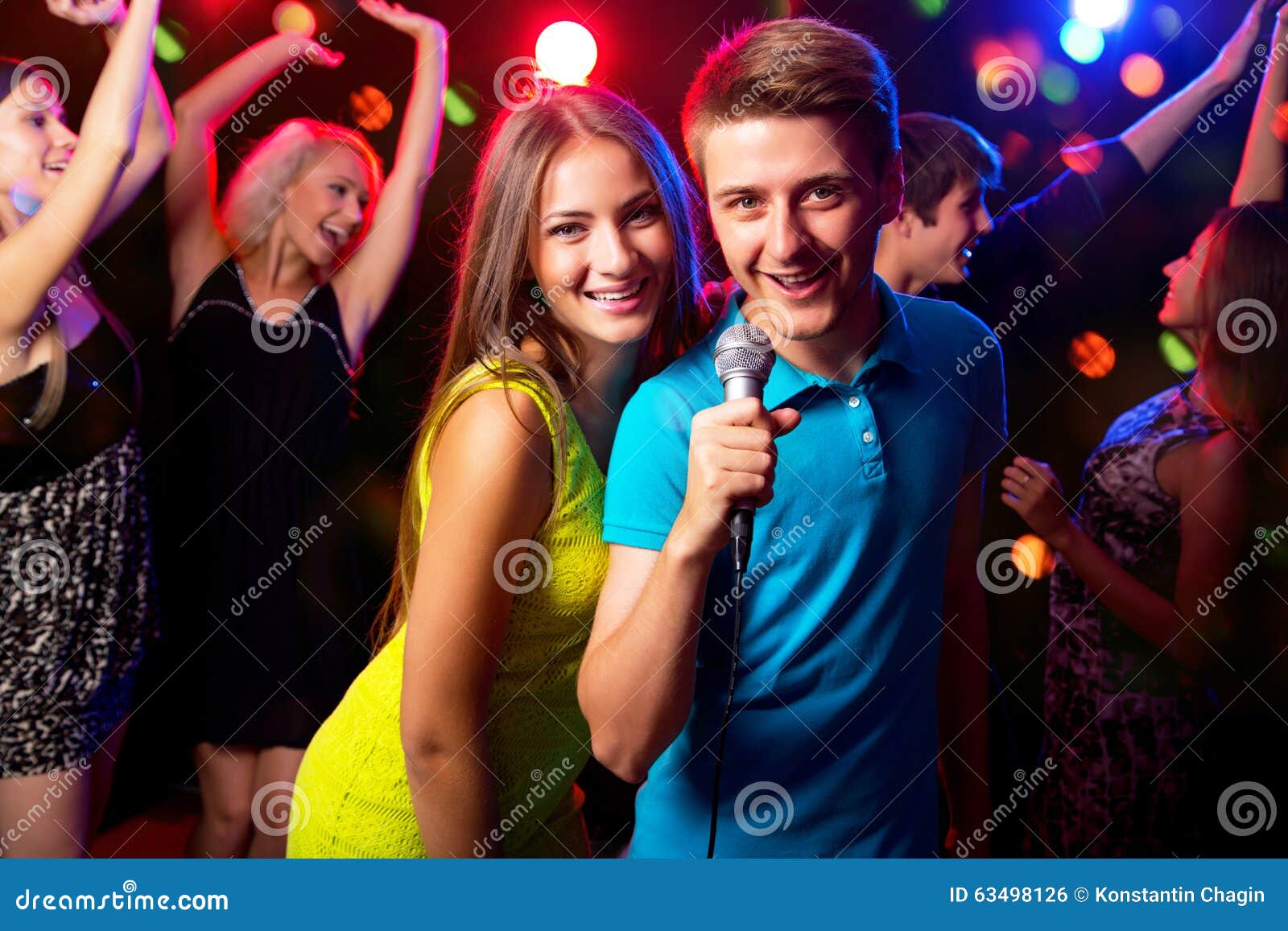 Young People Singing at Party Stock Photo - Image of adults, cheerful ...