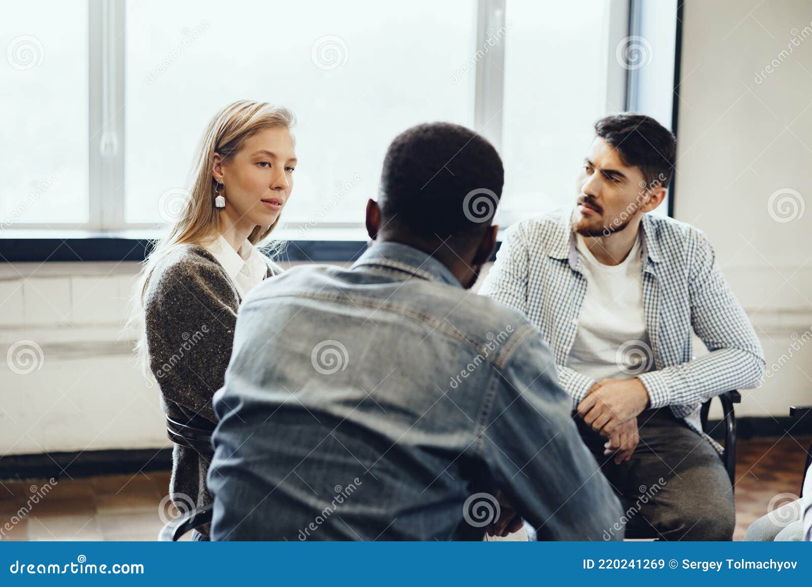 Young People Sitting in a Circle and Having a Discussion Stock Image ...