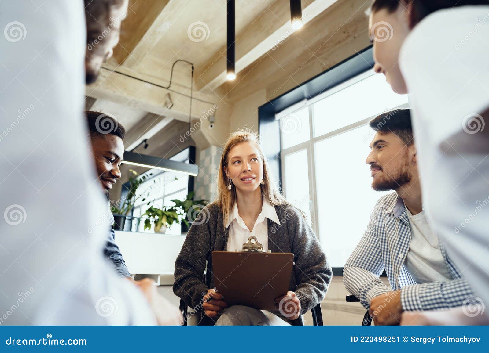Young People Sitting in a Circle and Having a Discussion Stock Image ...