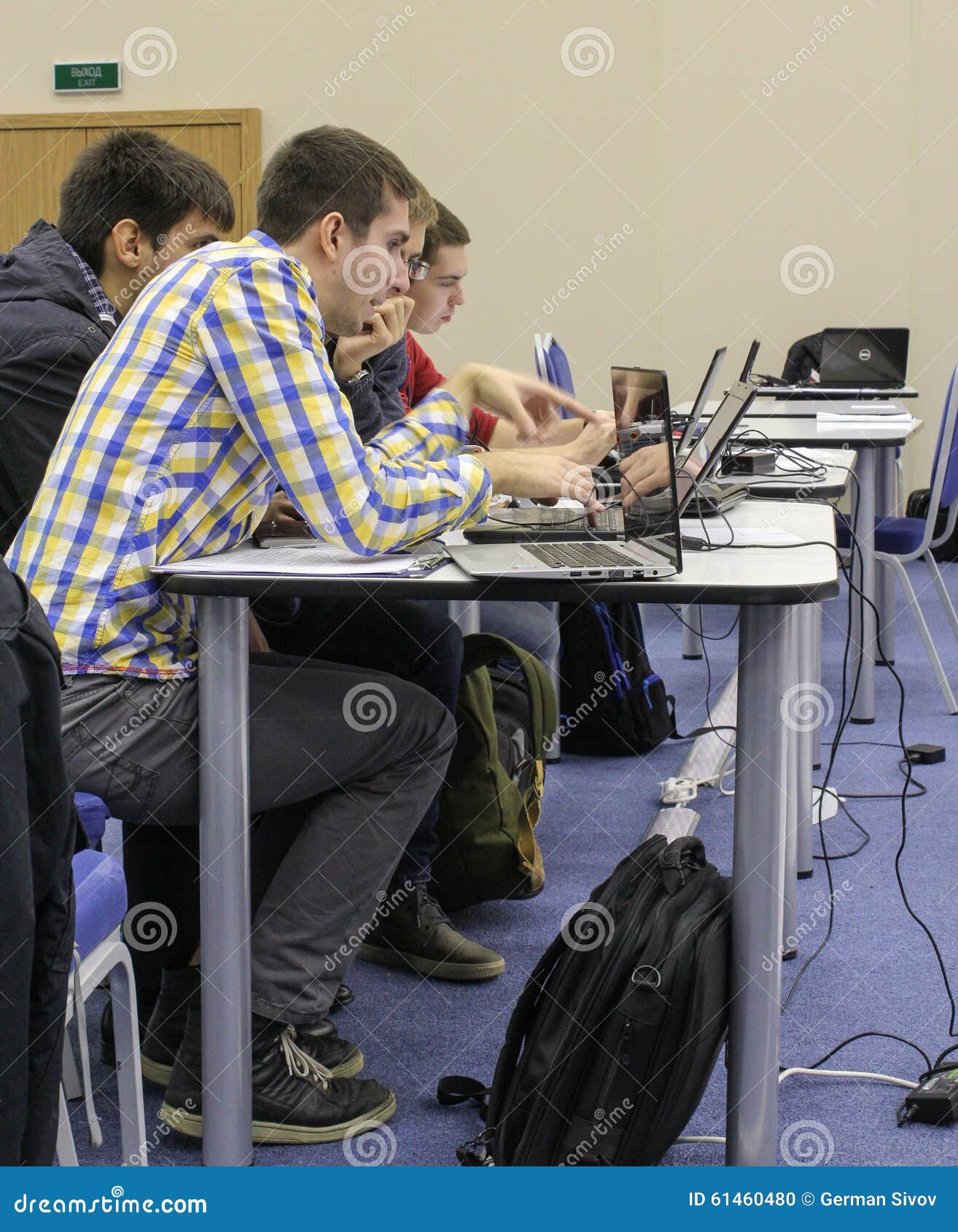 Young People Sitting at a Computer Editorial Image - Image of creative ...