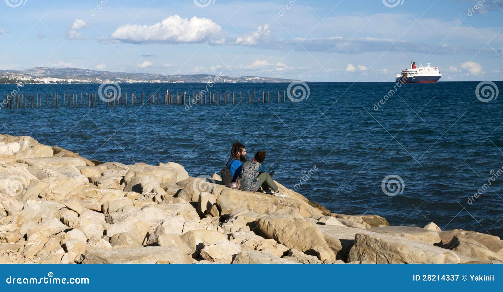 Young People Sitting on Stony Pier Editorial Photography - Image of ...