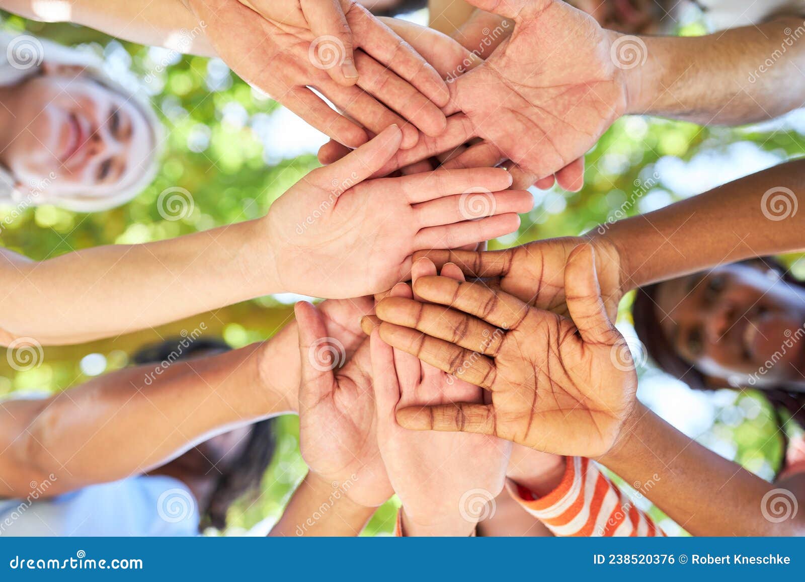 Young People Stack Hands As a Symbol of Team Building Stock Photo ...