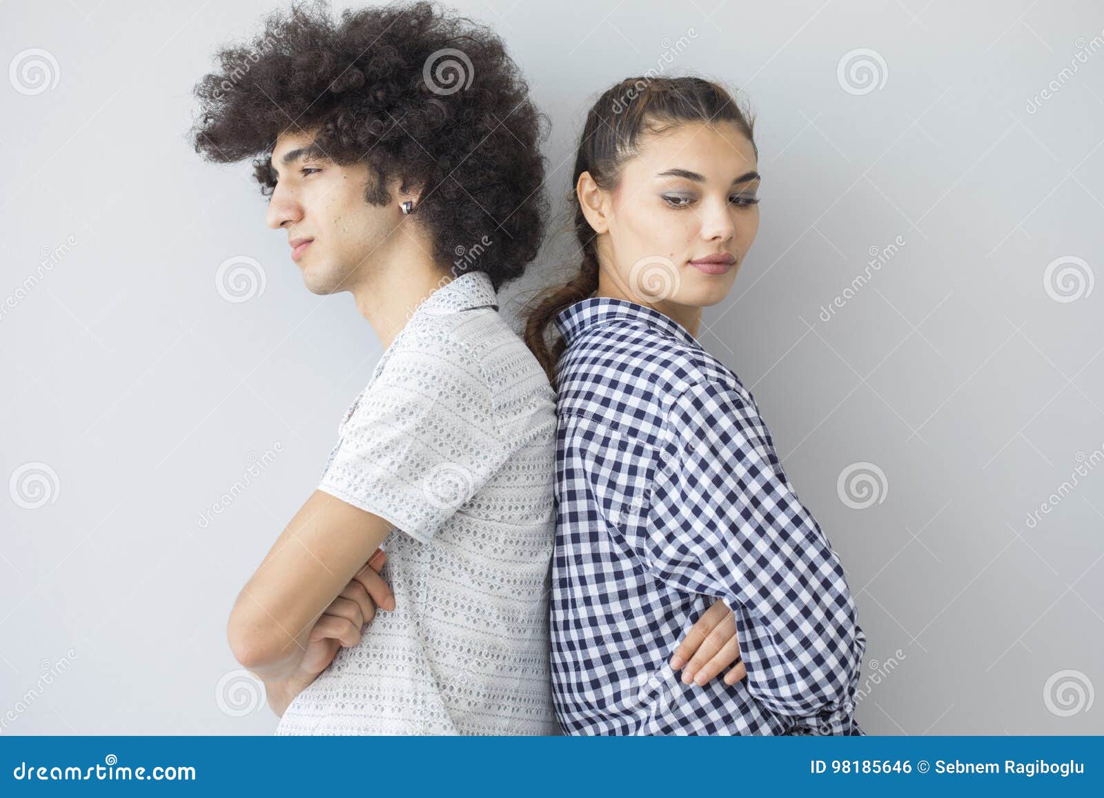 Young People Standing Back To Back Stock Photo - Image of look, teen ...