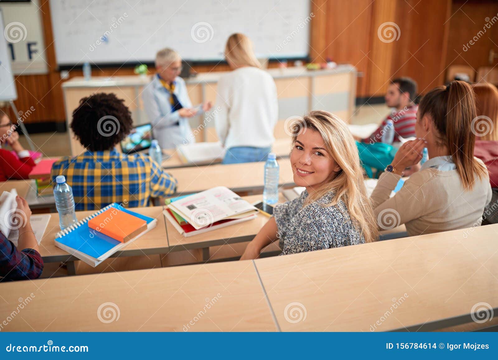 Young People Study at the College Stock Photo - Image of professor ...