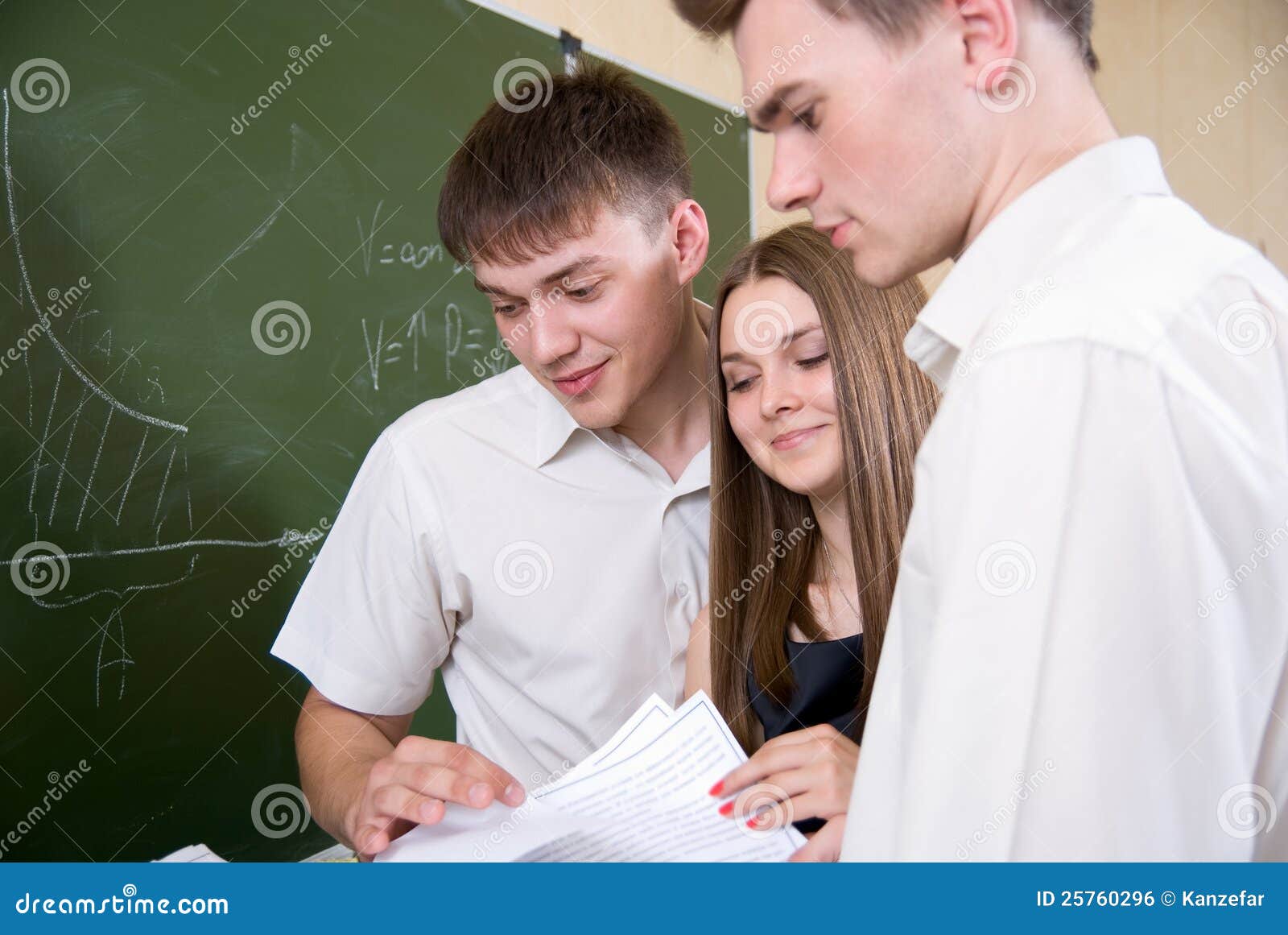 Young People Study Documents Stock Photo - Image of board, planning ...