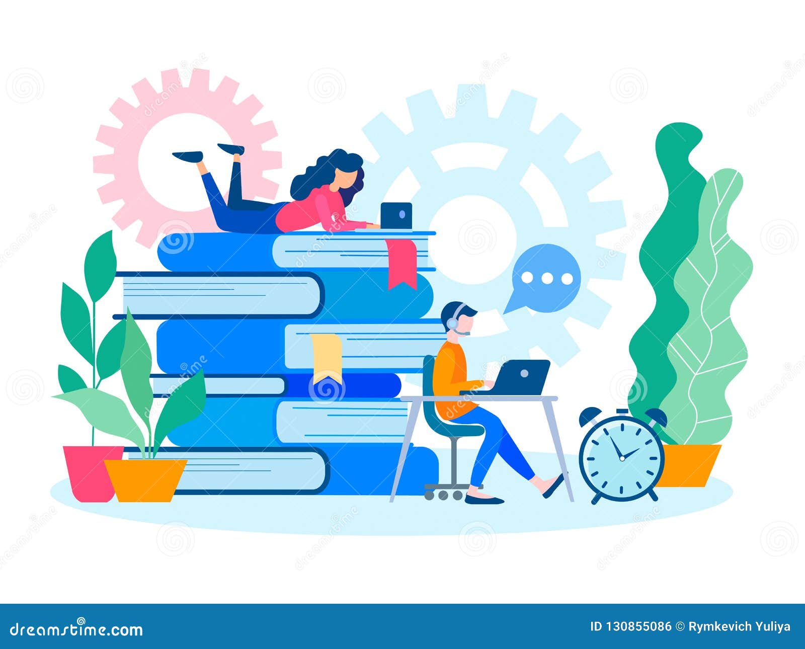 People Study Statistics Shown On Bar Chart. Analyze Graphs, Charts ...