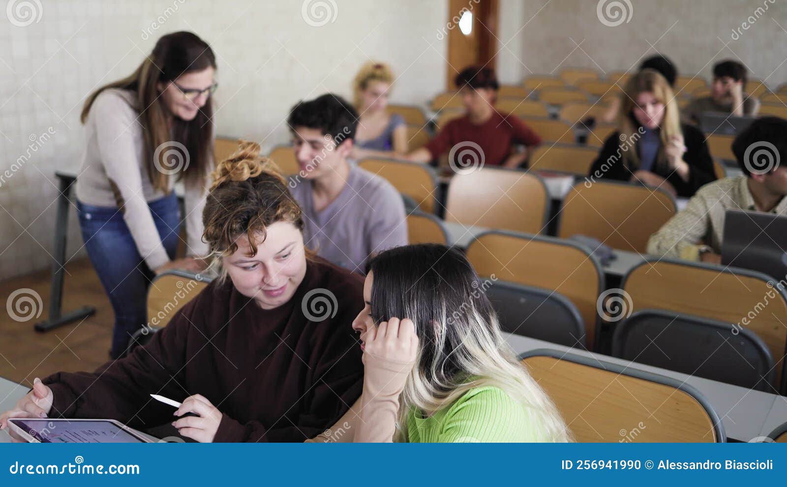 Young People Studying Inside University Classroom Stock Footage - Video ...